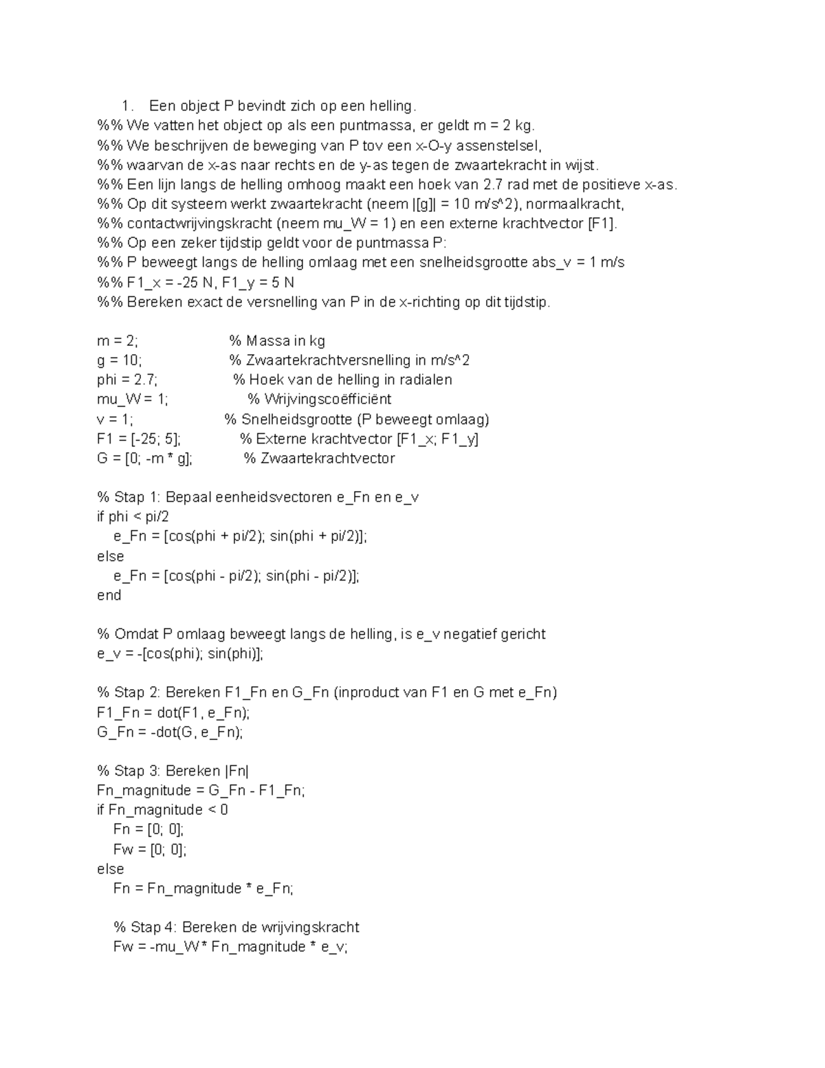 Level 10: Versnelling van een Puntmassa op een Helling - Studeersnel