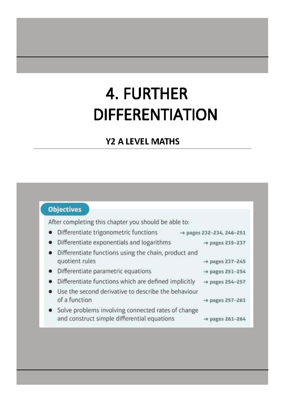9. Further Differentiation Y2 A Level Maths Booklet Part 1 - Studocu