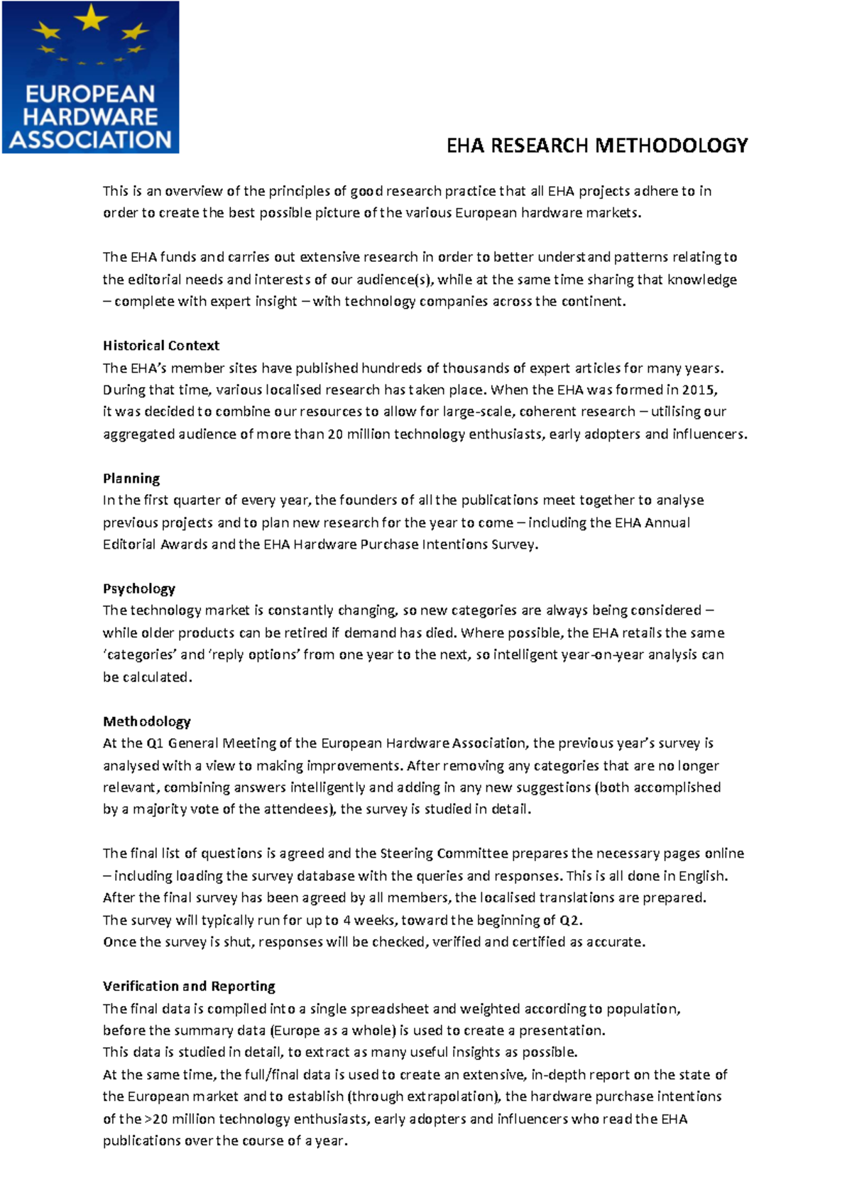 EHA Research Methodology Overview: Principles & Practices - Studocu