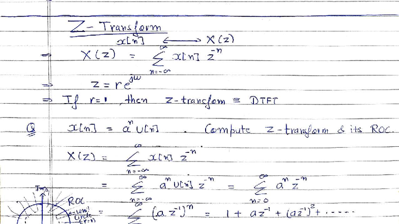 UNIT-4 - Z Transform and Region of Convergence Notes - Studocu