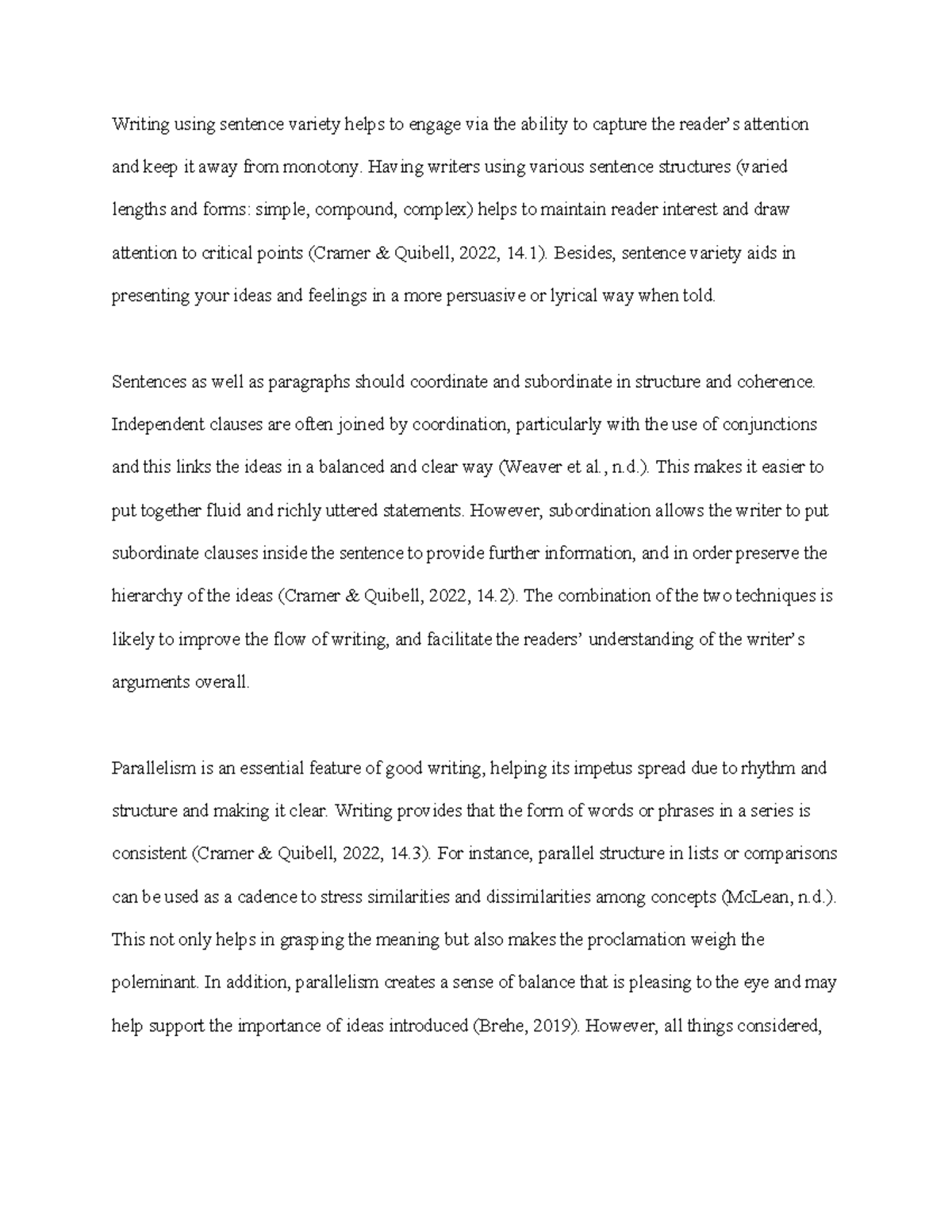 ENG 101: Discussion Assignment Unit 2 - Enhancing Writing with Sentence ...