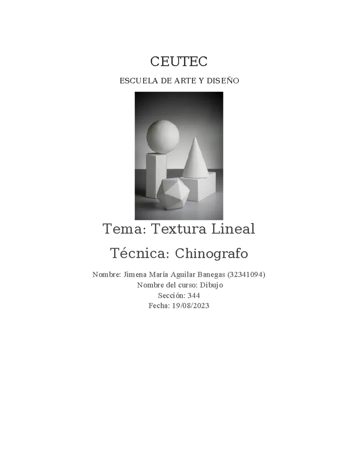 Dibujo - Tema: Textura Lineal y Técnica del Chinografo - Studocu