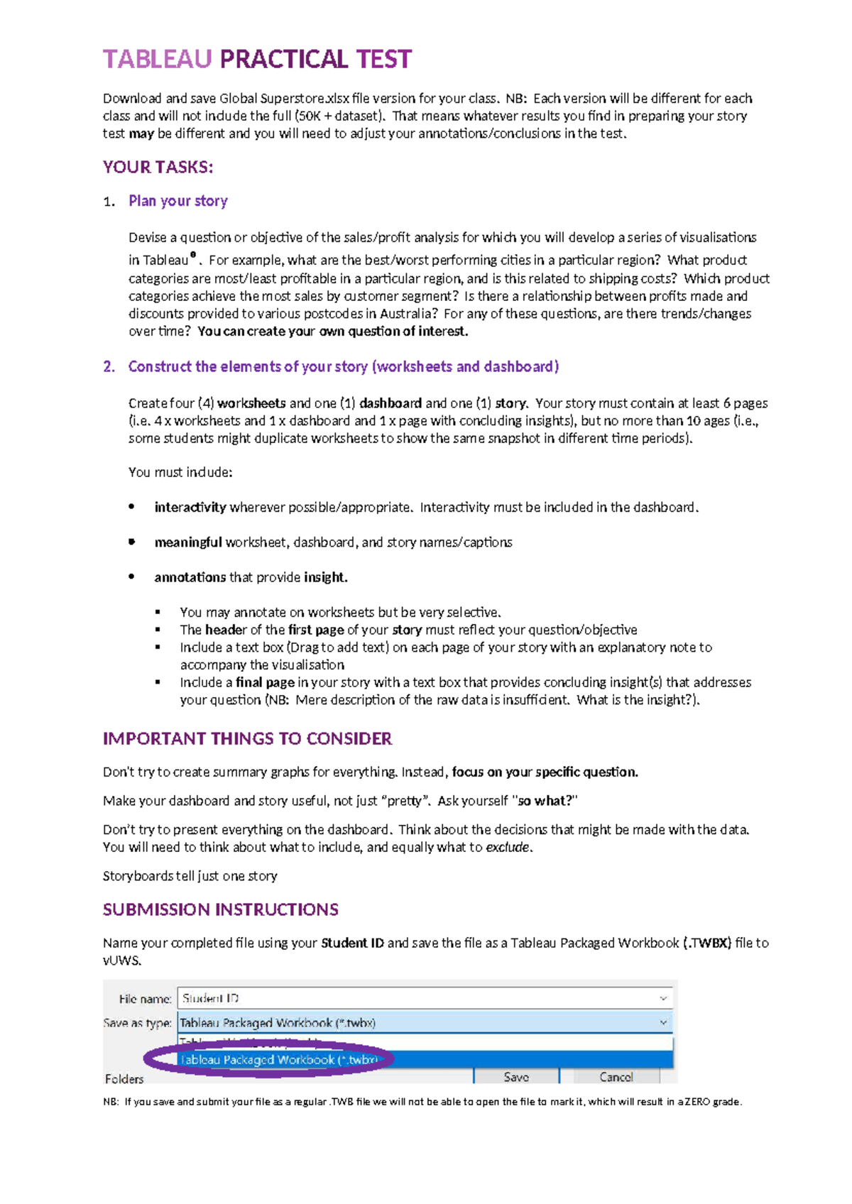 TABLEAU PRACTICAL TEST: Global Superstore Analysis Guide - Studocu