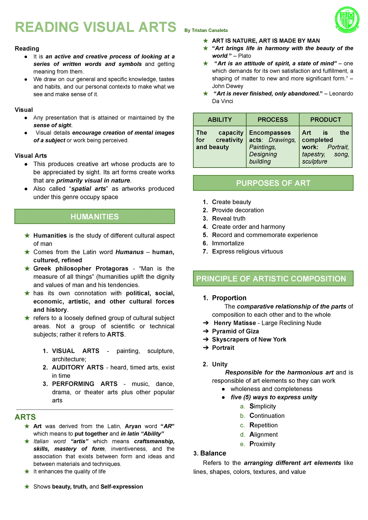 EXAM IN Contemporary ARTS 1ST Quarter - FIRST QUARTERLY EXAMINATION ...