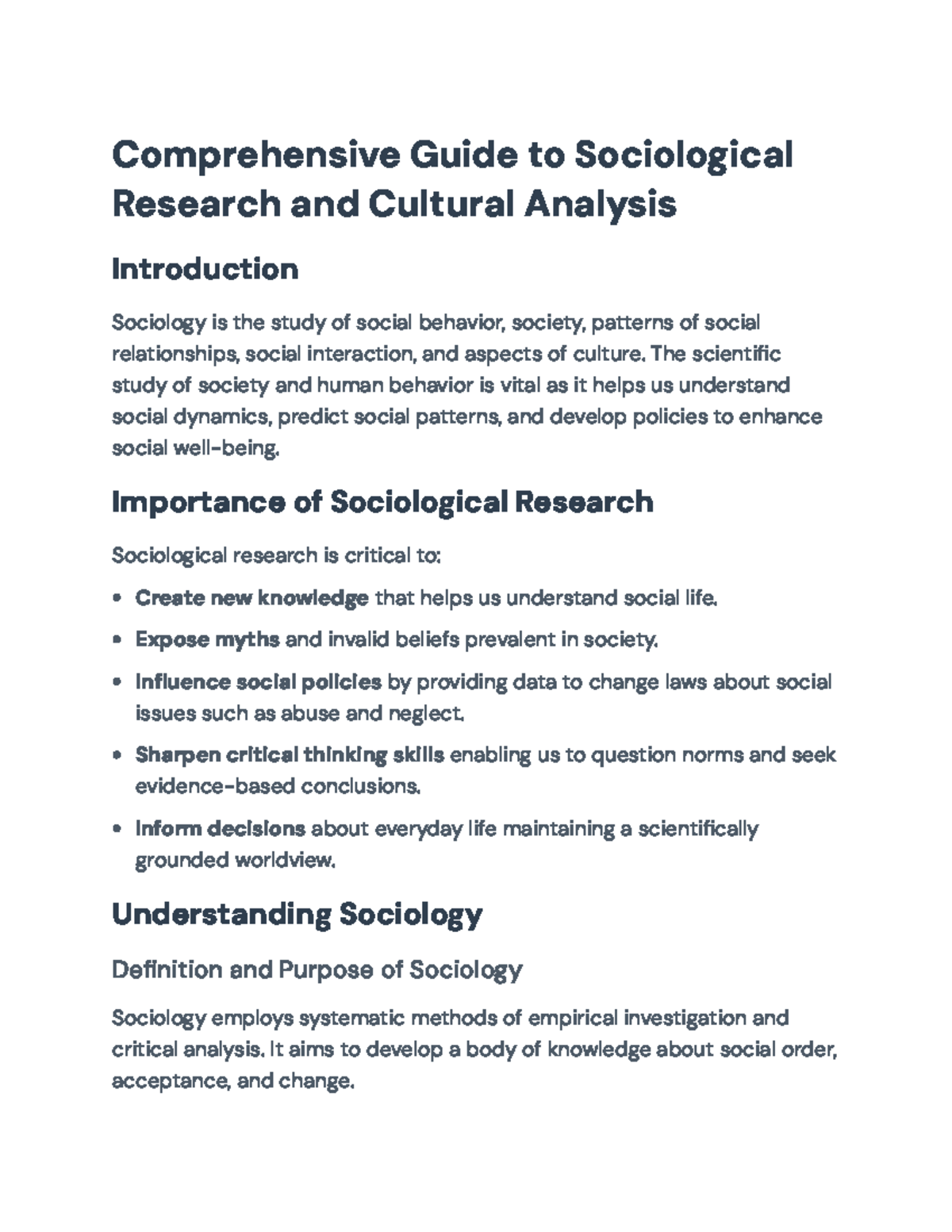Sociological Research Methods and Cultural Analysis Overview ...