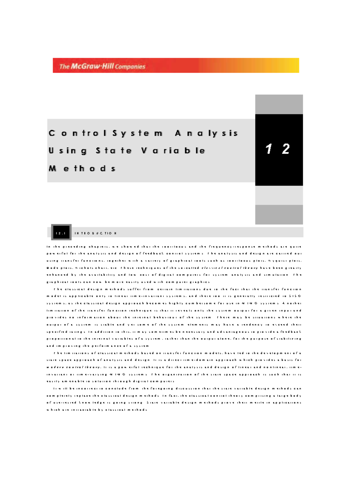 Control System Analysis: State Variable Methods & Applications - Studocu
