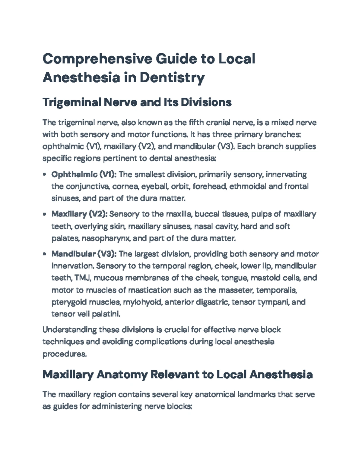 Maxillary and Mandibular Injections Techniques (DENT 101) - Studocu