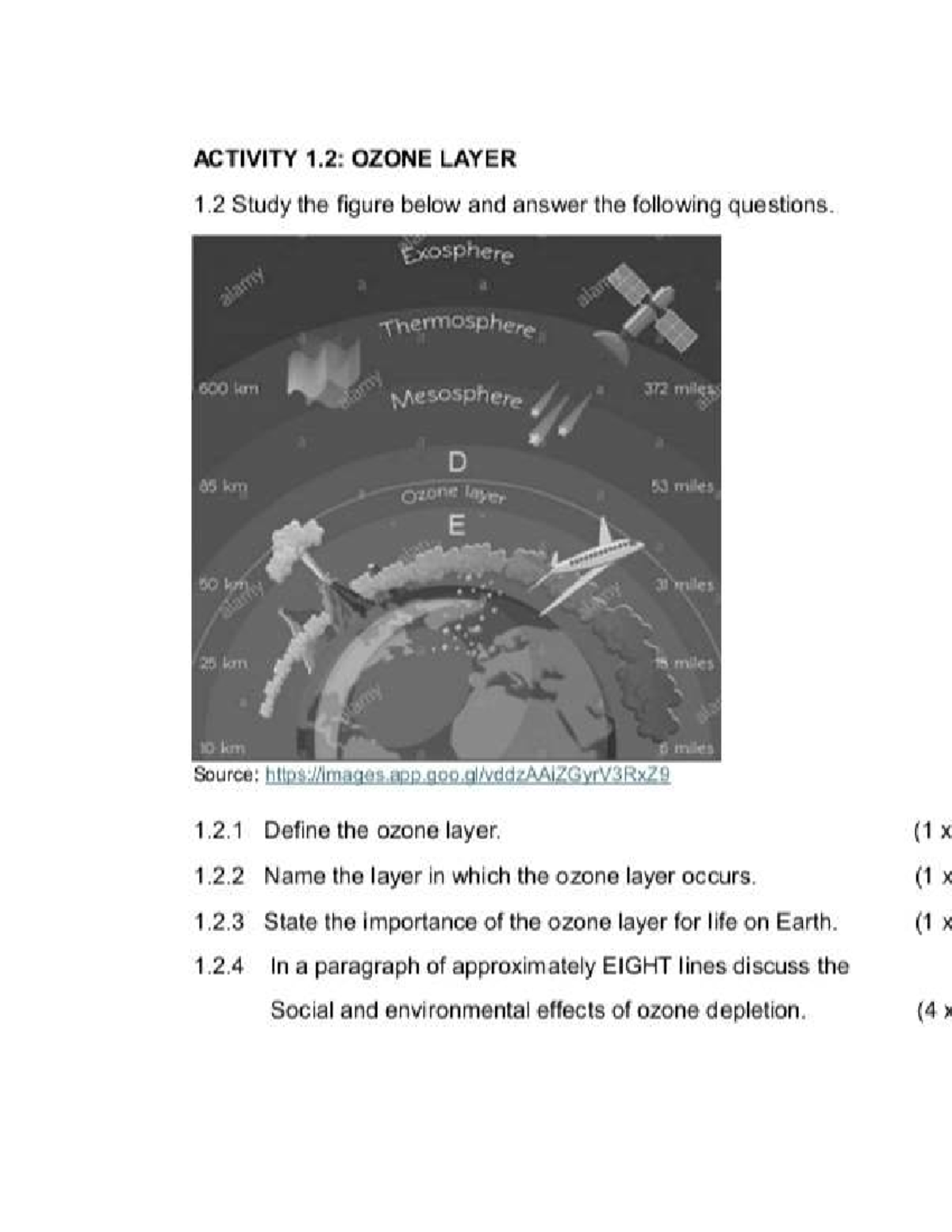Grade 10W2 Geography: Ozone Layer Activity 1.2 Analysis - Studocu