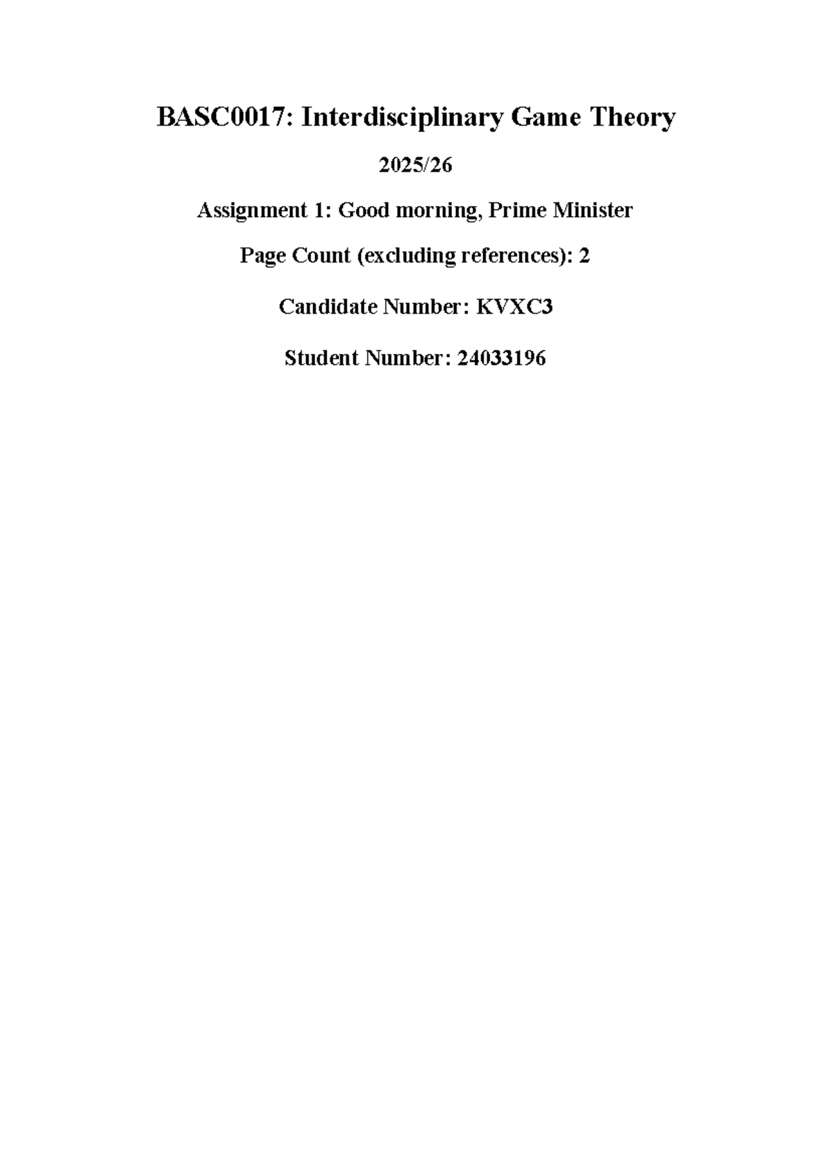 BASC0017: Game Theory Assignment 1 - UK-US Economic Relations Analysis ...