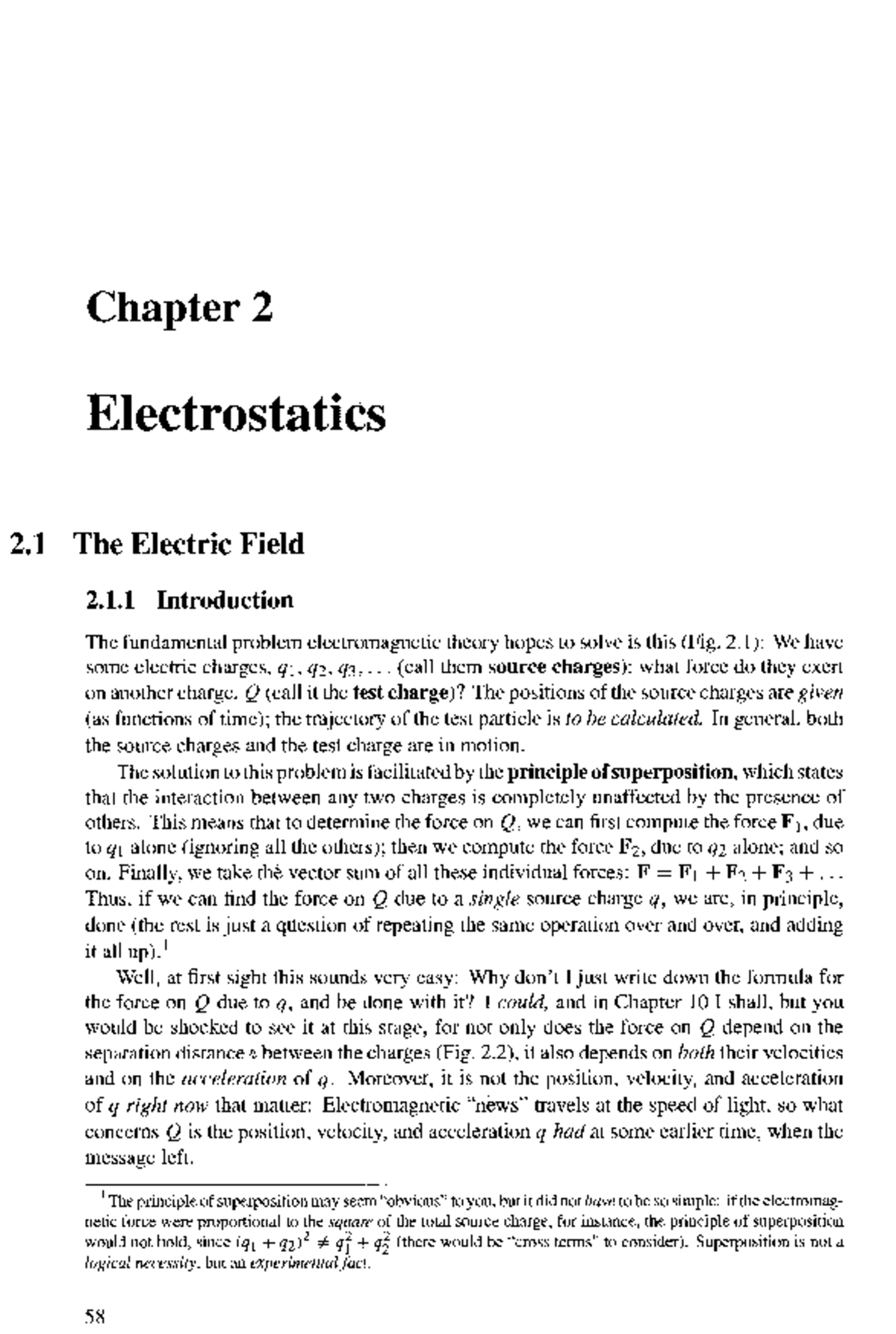 Chapter 2: Electrostatics - The Electric Field (Course XYZ) - Studocu