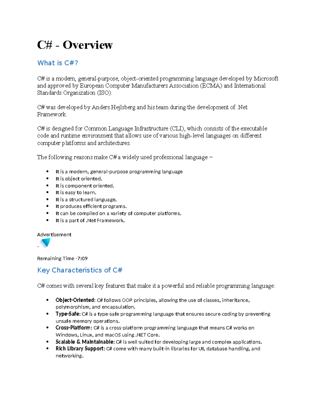 C# Overview: Key Features and Applications of C# Programming Language ...