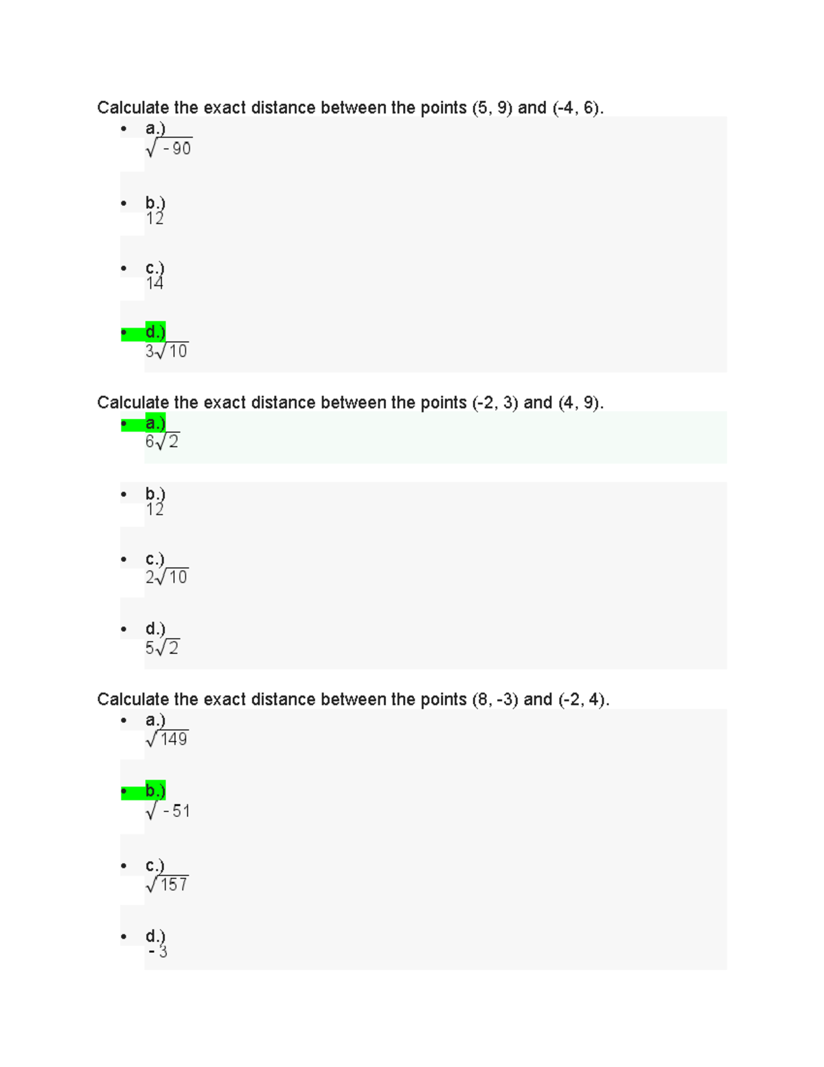 Calculus Unit-1 Challenge 1 - Calculate the exact distance between the ...