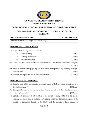 [Solved] monetary policy committee report in kenya - Monetary theories ...