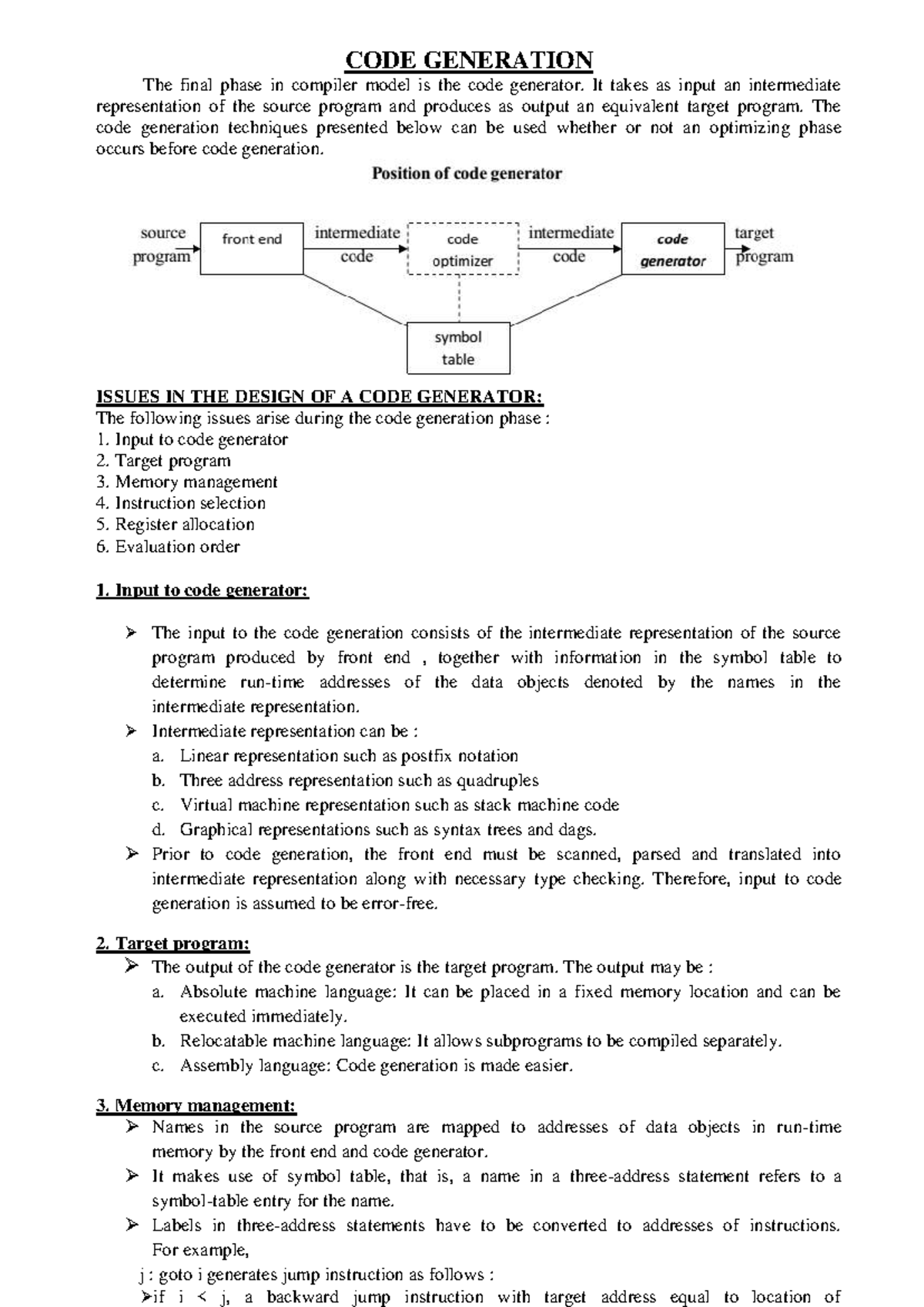 R19 B.TECH I SEM I.T COMPILER DESIGN UNIT-5: Code Generation Insights ...