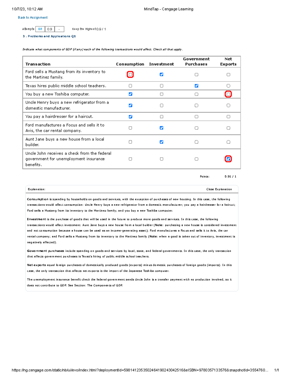 Quiz 3 Analysis - Cengage MindTap, Module 3 GDP Components - Studocu