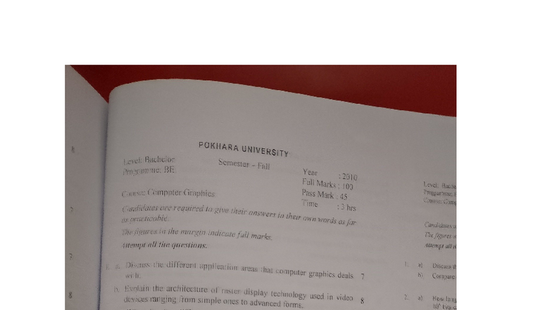 Computer Graphics Past Questions (BE, 2010-2012) - Studocu