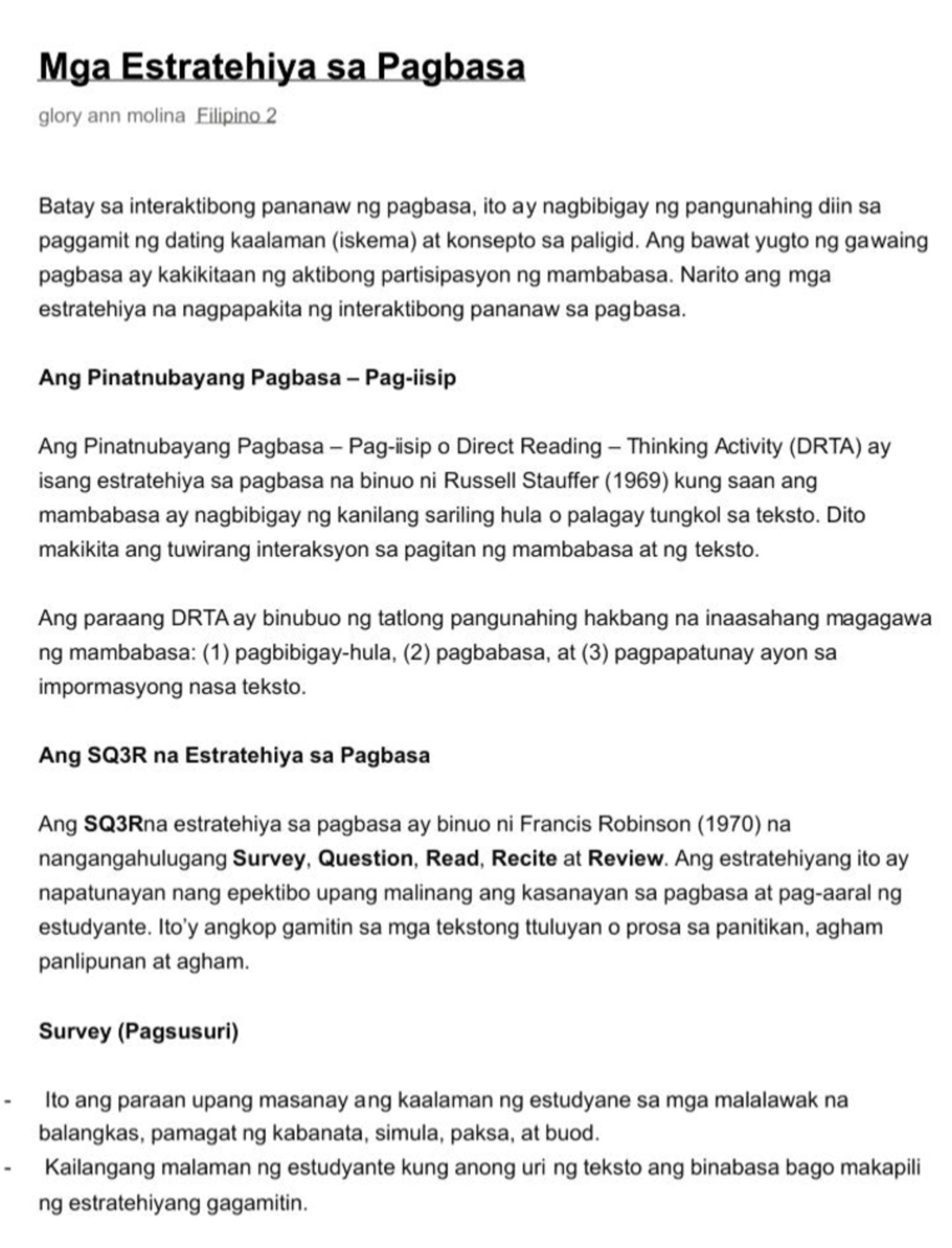 Pagbasa - Eme lang - MgaEstratehiya sa Pagbasa glory ann molina Eilipino 2 Batay sa ...