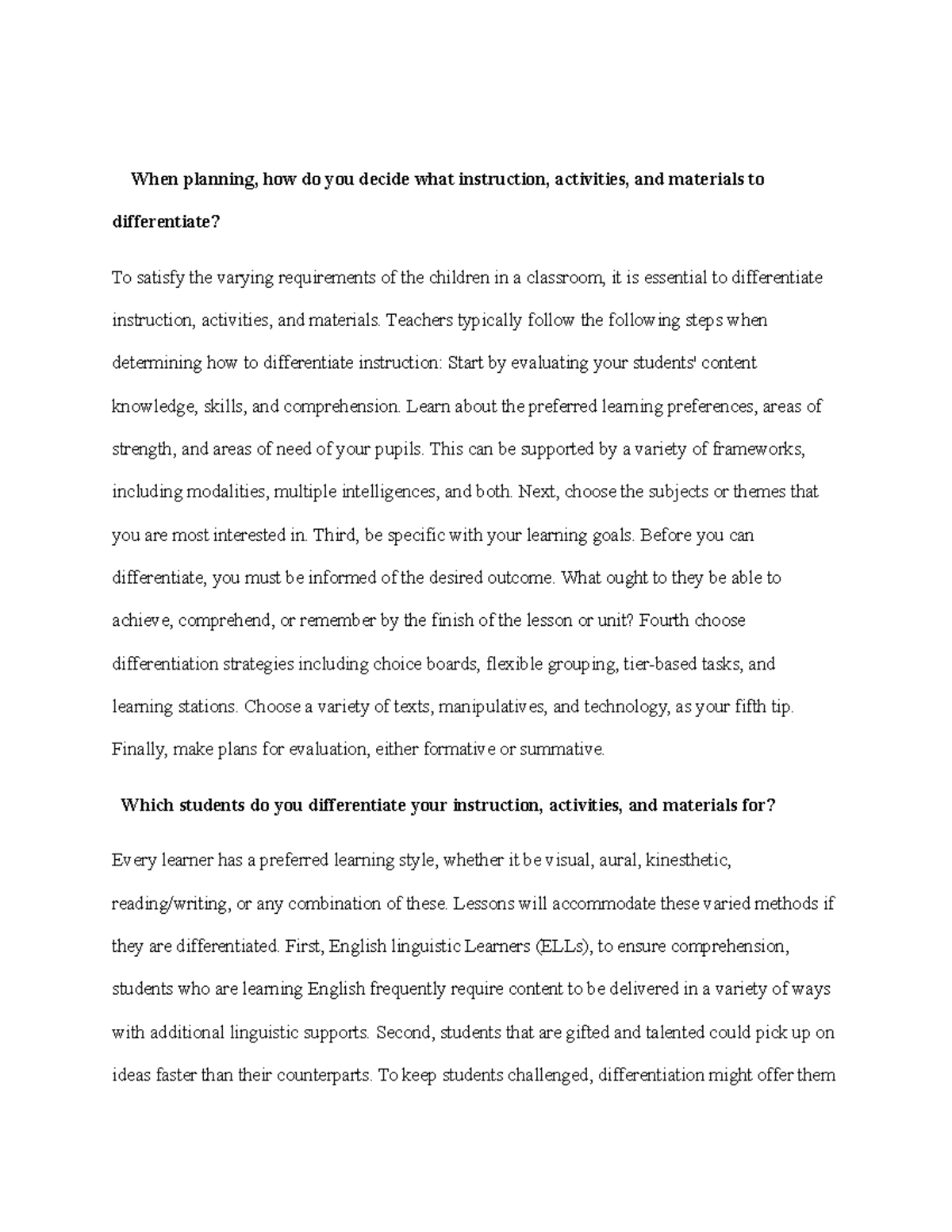 Differentiating Instruction for Diverse Learners: Strategies and Tech ...