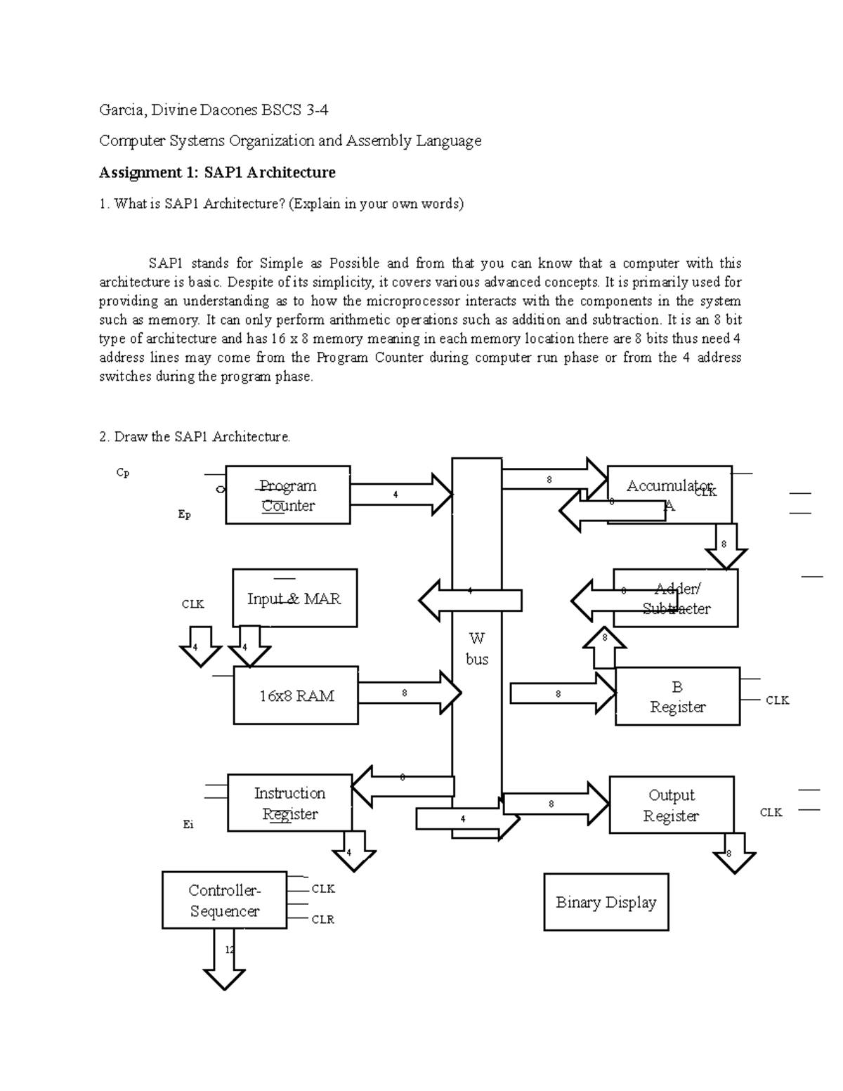 [COAL] Assignment 1 - Understanding SAP1 Architecture and Components ...