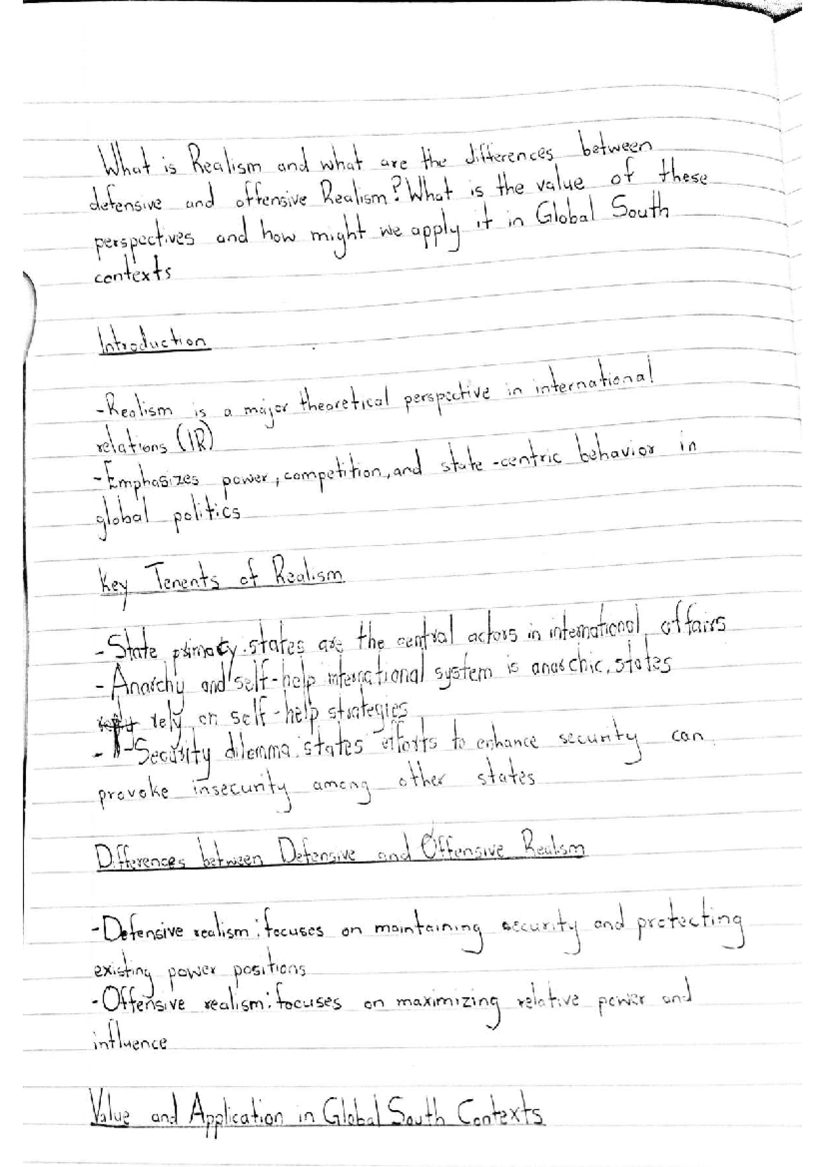Poli 314 - Understanding Realism: Defensive vs. Offensive Perspectives ...