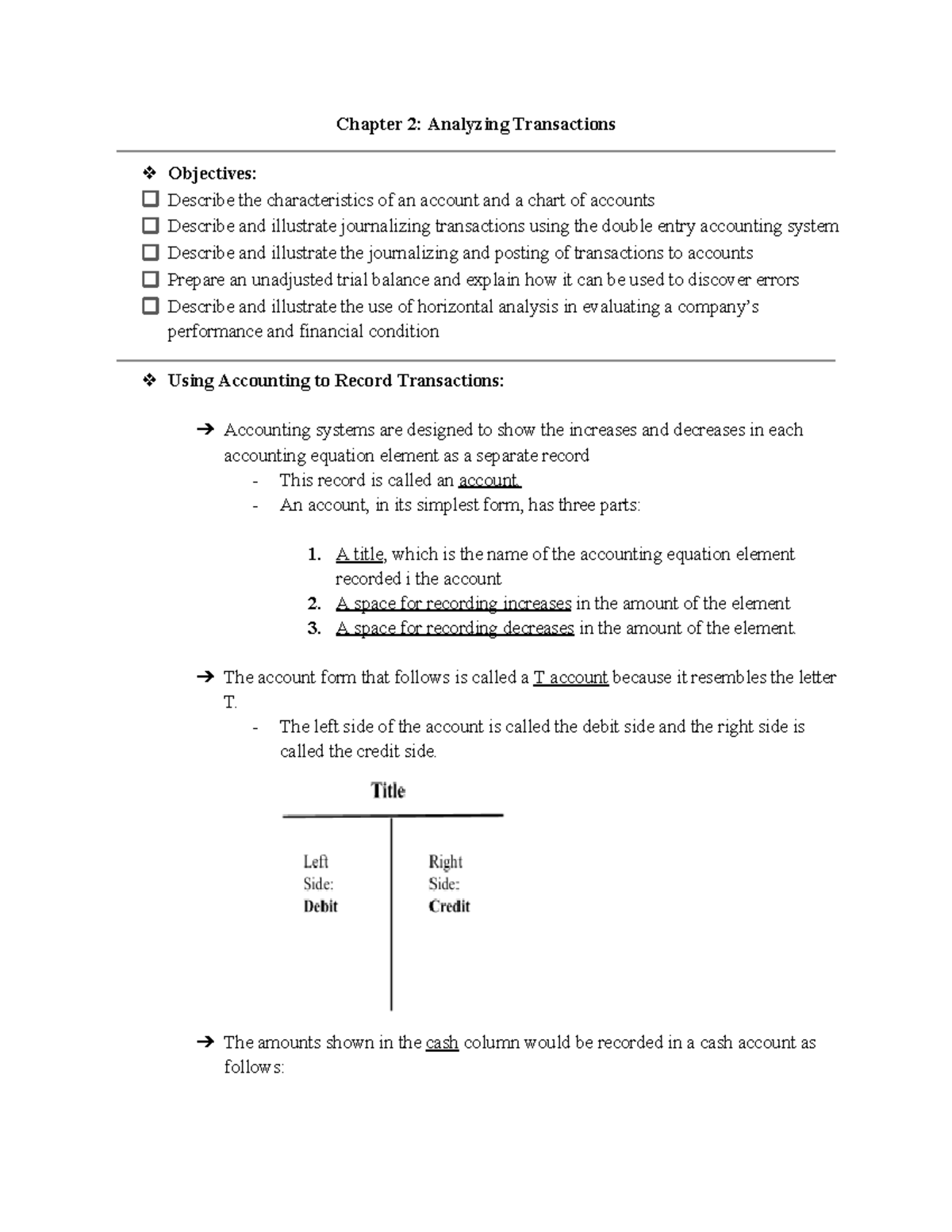 ACCT 220 - Chapter 2: Analyzing Transactions and Accounting Principles - Chapter 2: Analyzing ...