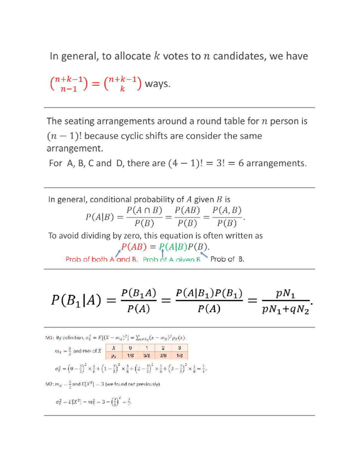 EE2012 Midterm Exam Cheatsheet: Probability & Arrangements - Studocu