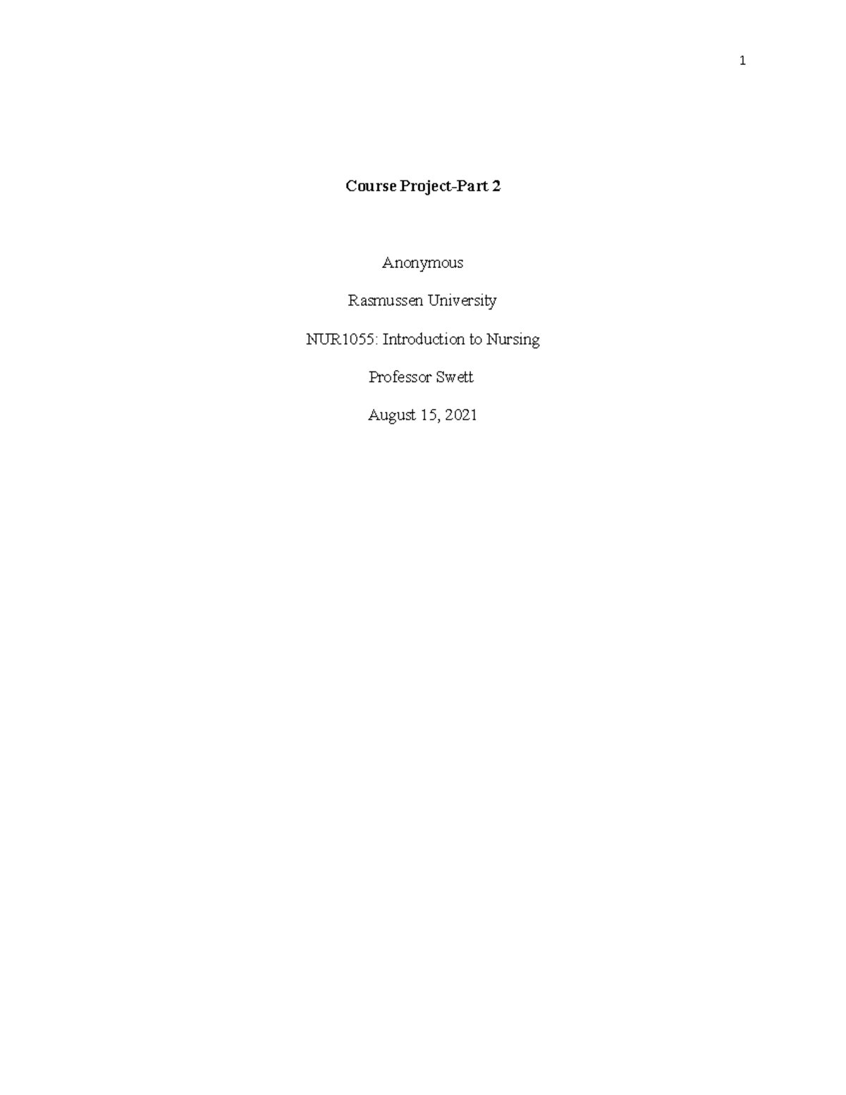 NUR1055 Course Project Part 2: The Importance of the Code of Ethics ...