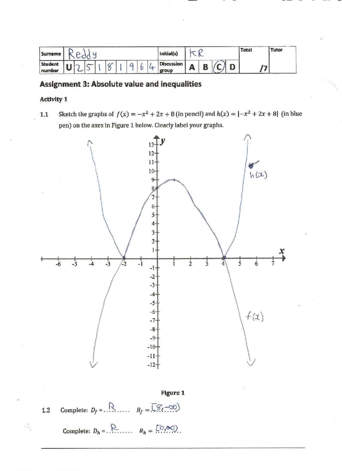 Assignment 3: Absolute Value & Inequalities Analysis (U25181964) - Studocu