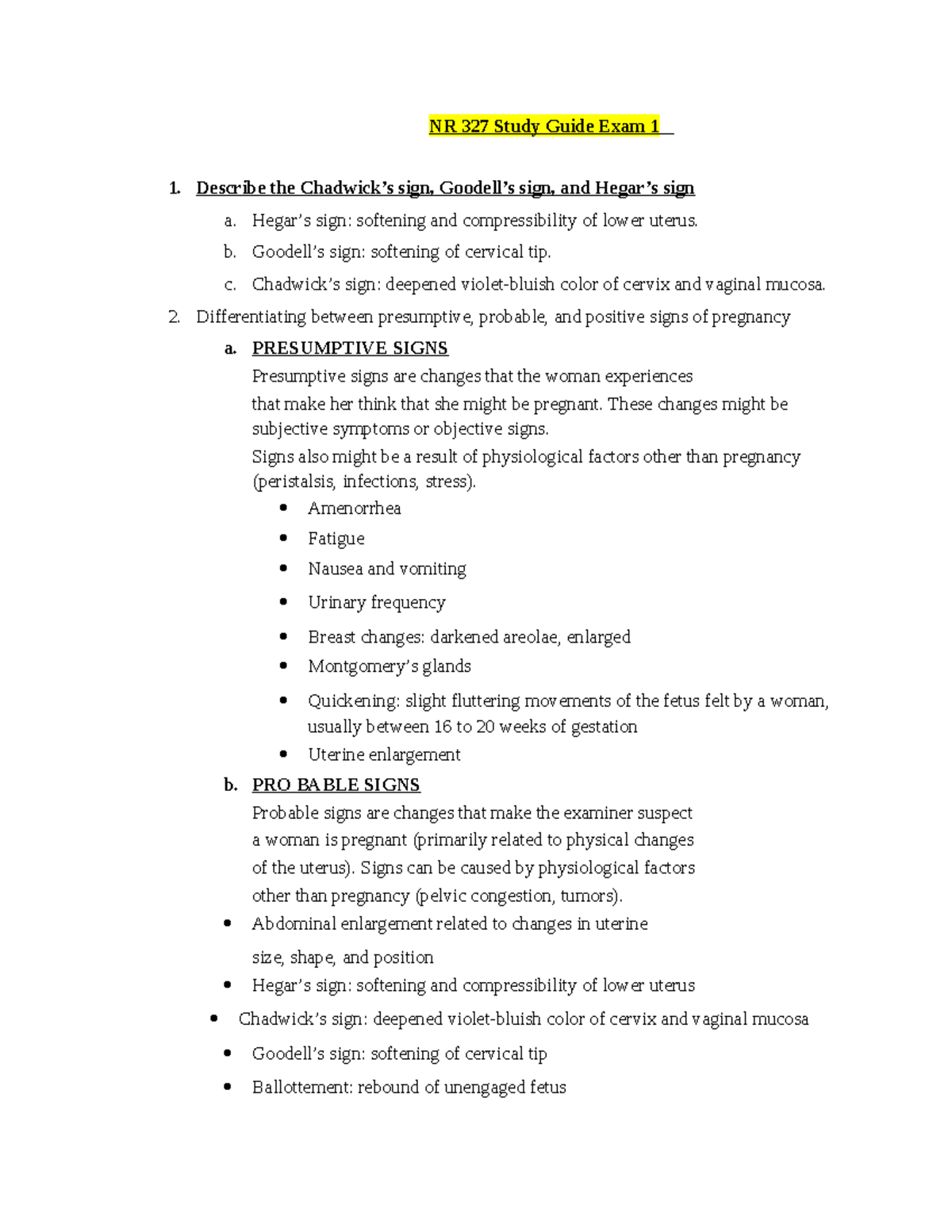 NR 327 Unit I Study Guide - NR 327 Study Guide Exam 1 Describe the ...