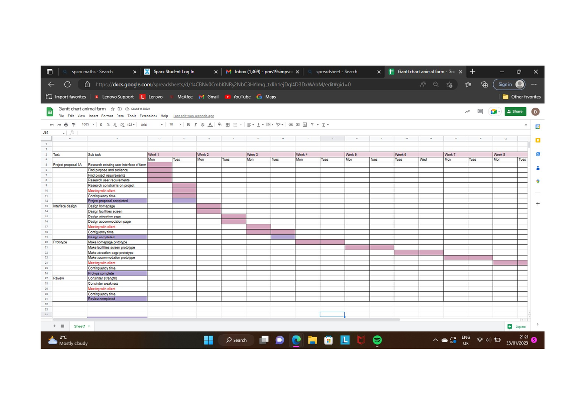gantt chart for it - sparx maths Search x X Sparx Student Log In x M ...