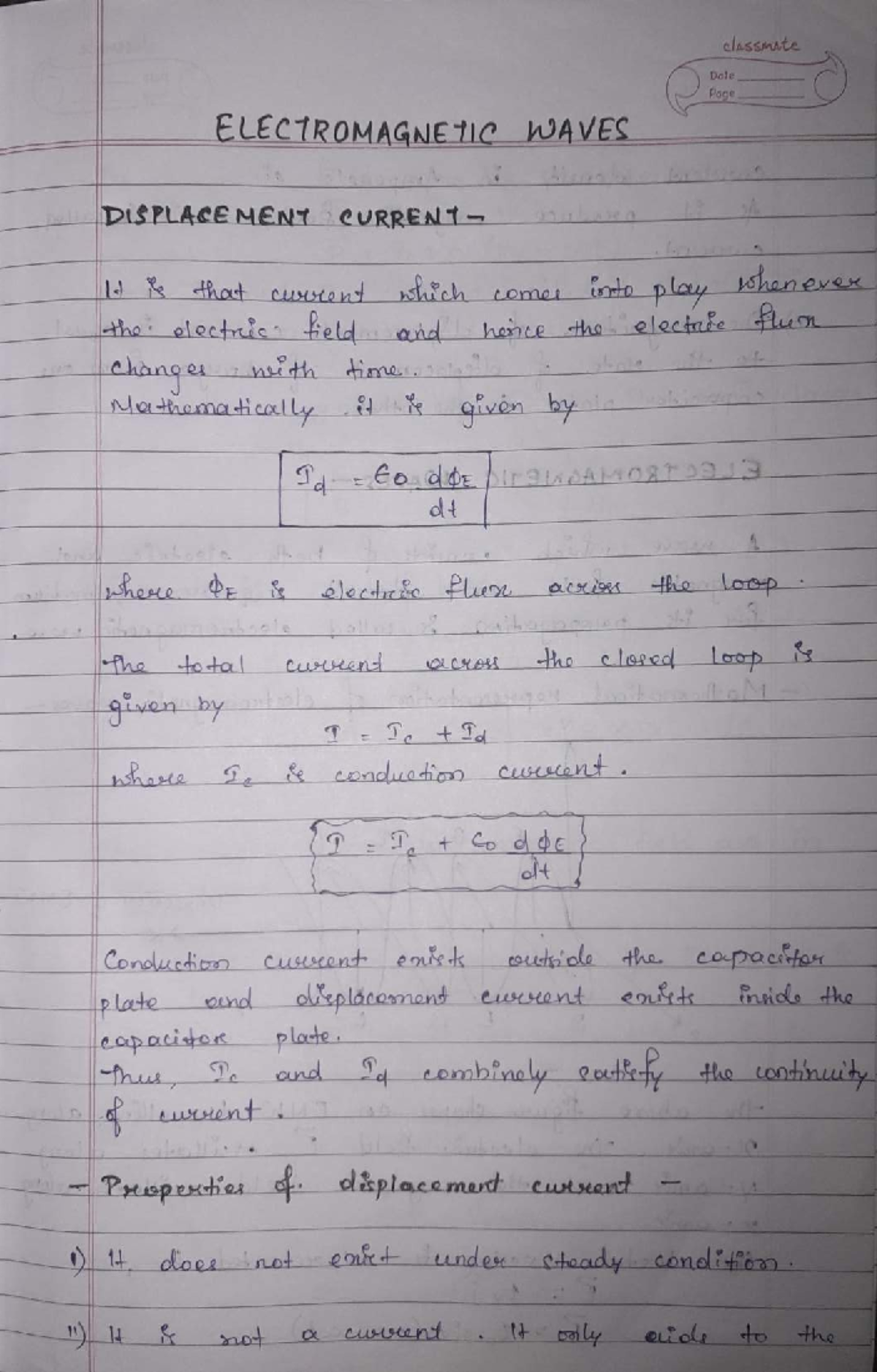 XII - Electromagnetic Waves: Displacement Current and Spectrum Analysis ...