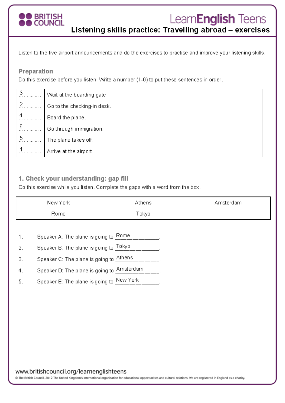 Práctica de listening para viajar: Anuncios en el aeropuerto - Studocu