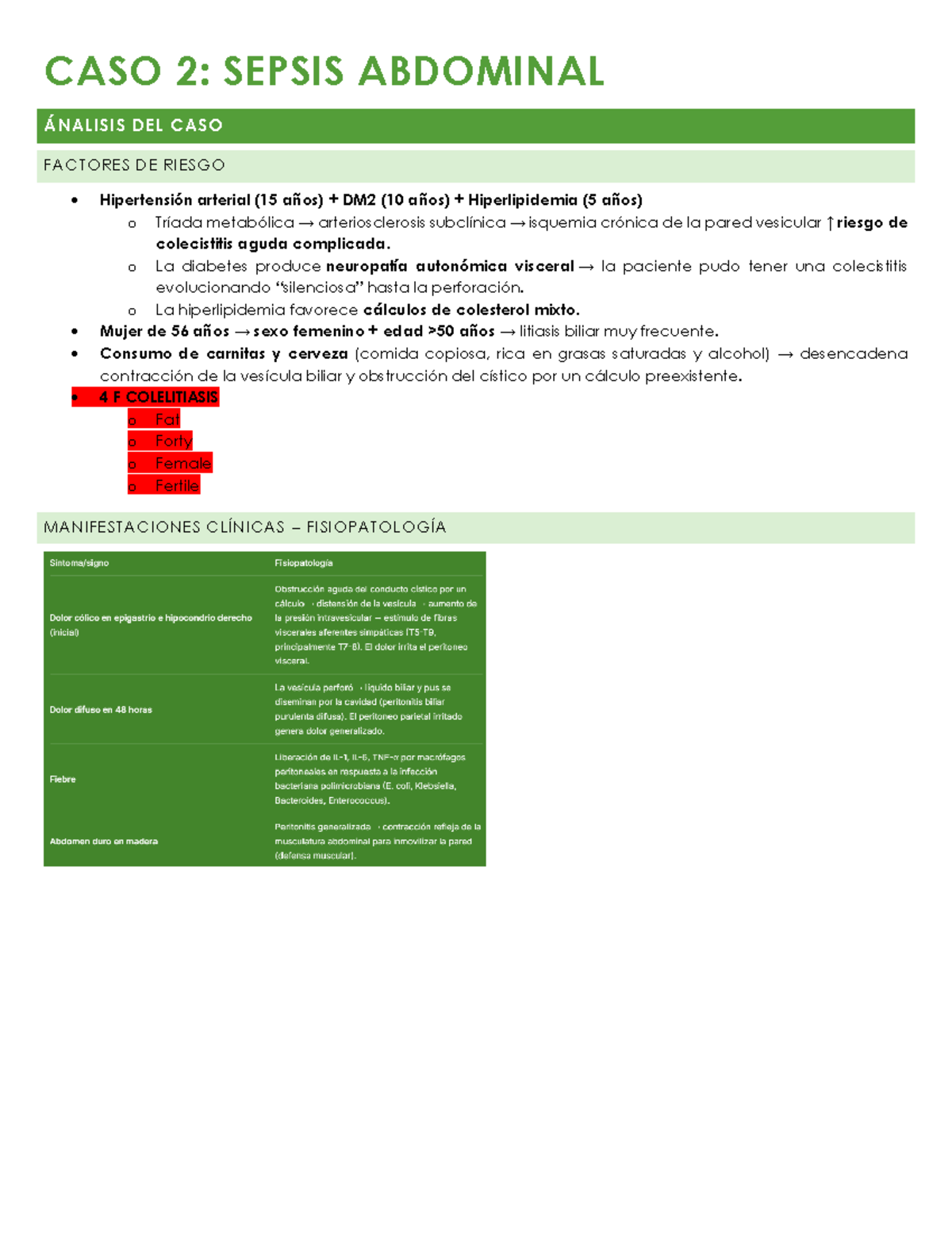CASO 2: ANÁLISIS DE SEPSIS ABDOMINAL Y FACTORES DE RIESGO - Studocu