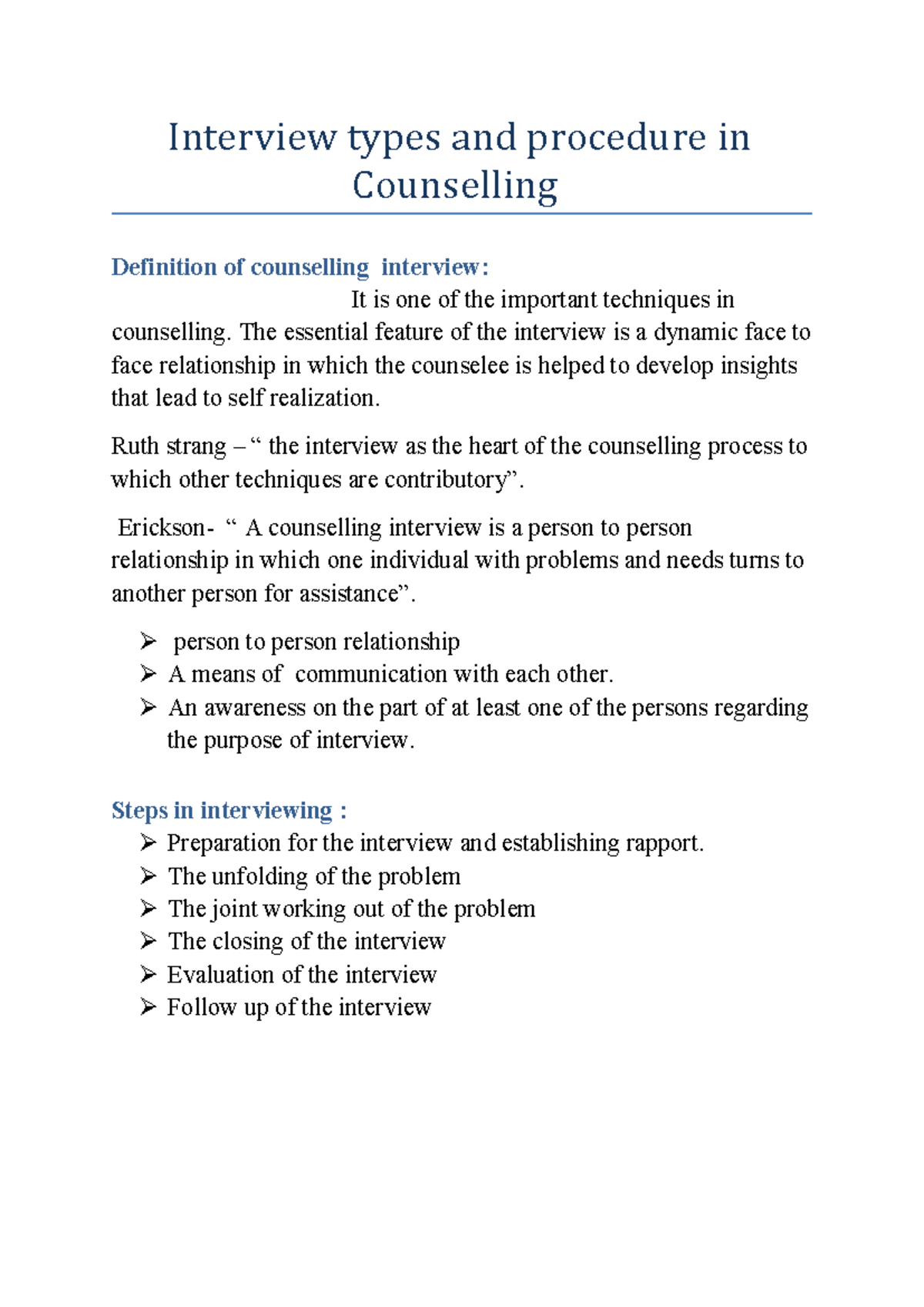 458735067 7 Interview docx - Interview types and procedure in ...
