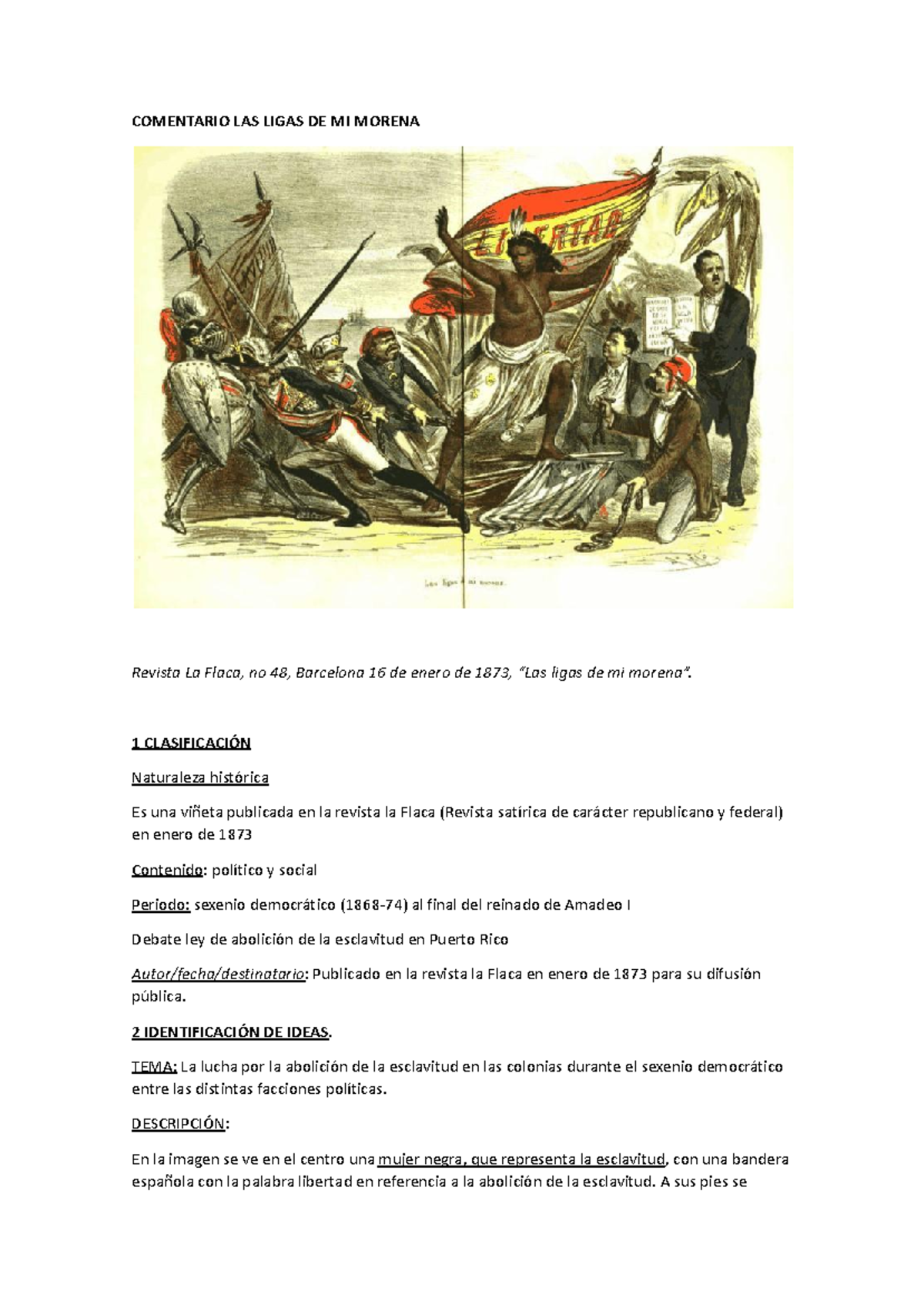 Comentario sobre la viñeta "Las Ligas de mi Morena" (Revista La Flaca ...