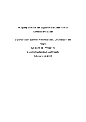 Eco chp 2 - Econometrics - Chapter Two: Simple Linear Regression Analysis with Cross-Sectional ...