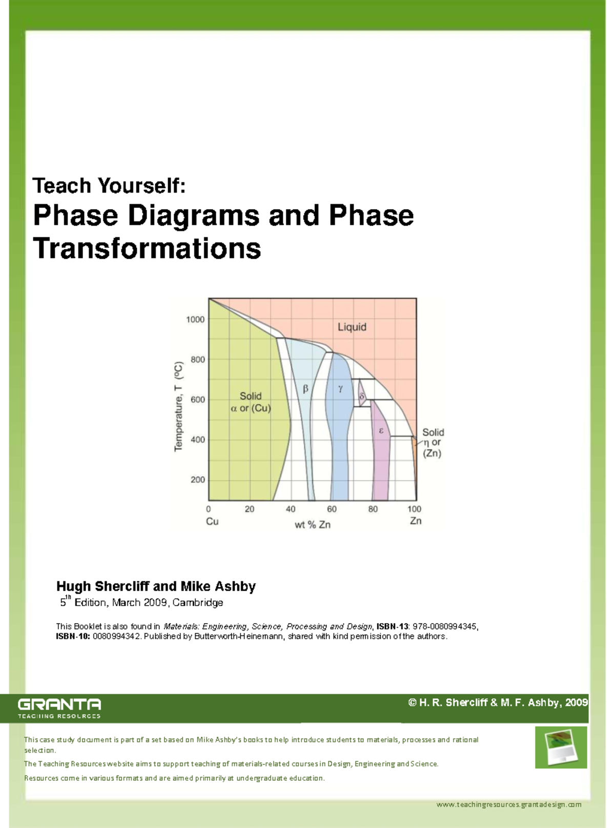 Teach Yourself: Phase Diagrams & Transformations - Case Study Notes ...