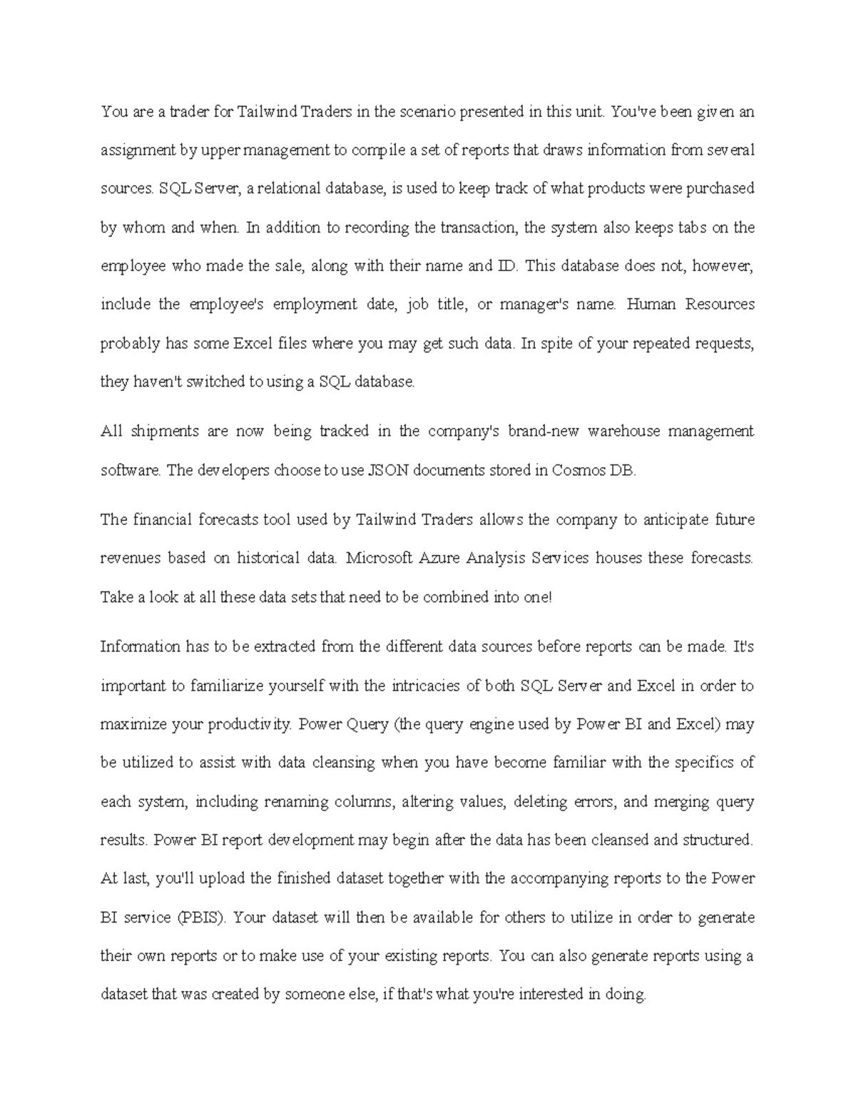 Power BI Data Import Strategies for Tailwind Traders: A Lesson Guide ...