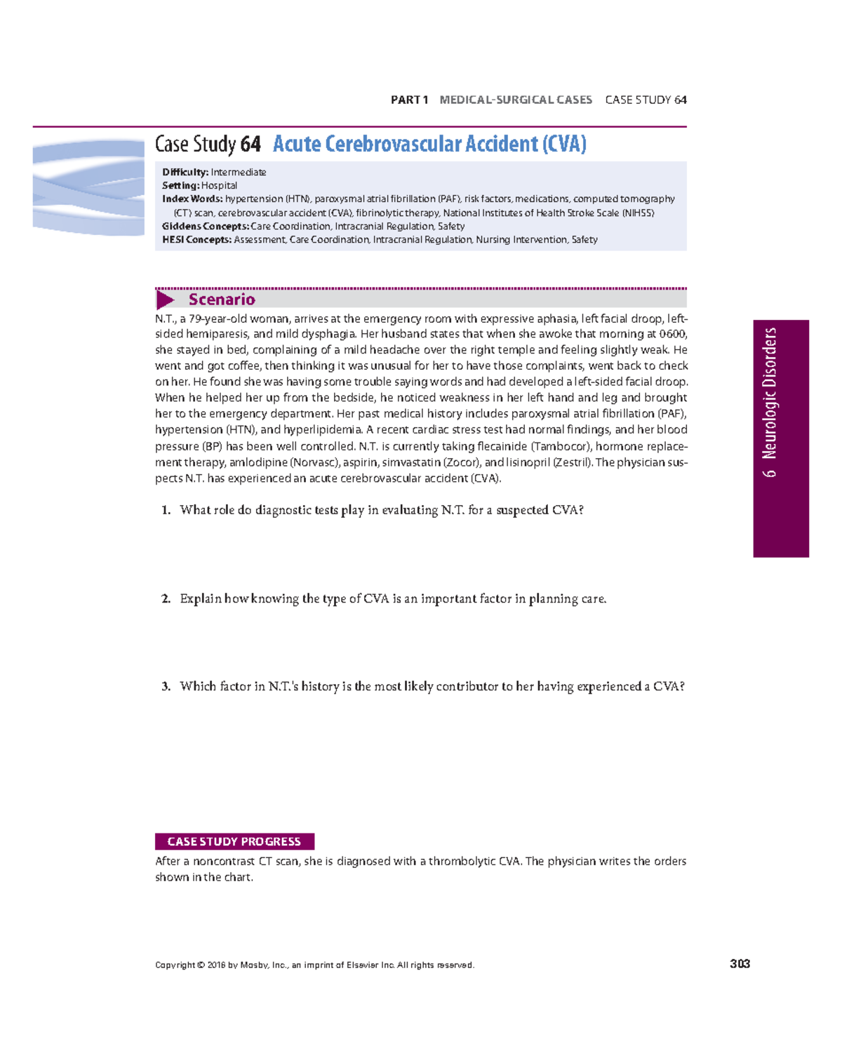 CVA Case Study 64: Exploring Acute Cerebrovascular Accident Management ...
