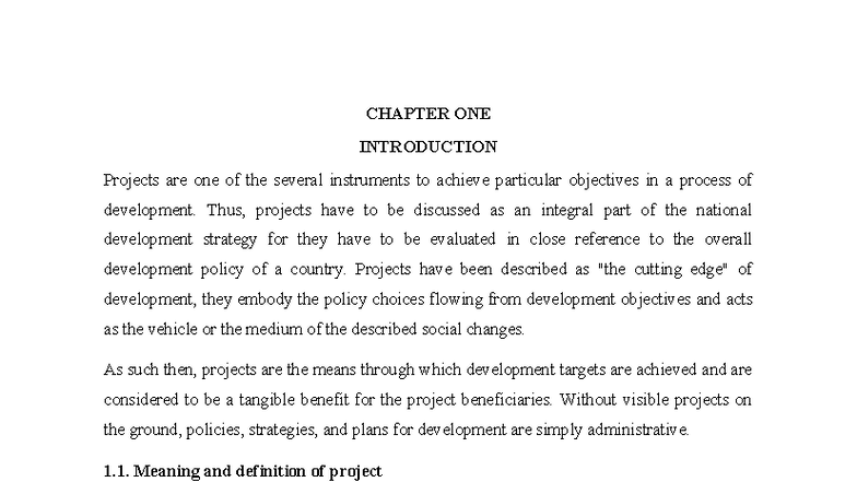 Project CH1: Introduction to Project Management Concepts 2025 - Studocu