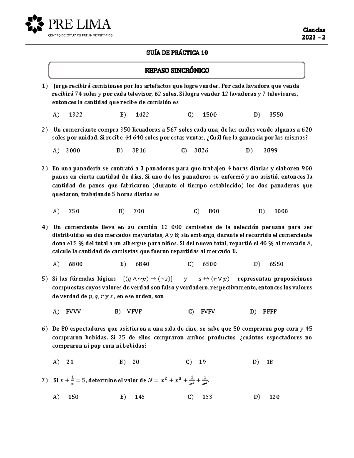 Repaso para el Examen 4 - Guía Práctica 2023-2 - Studocu