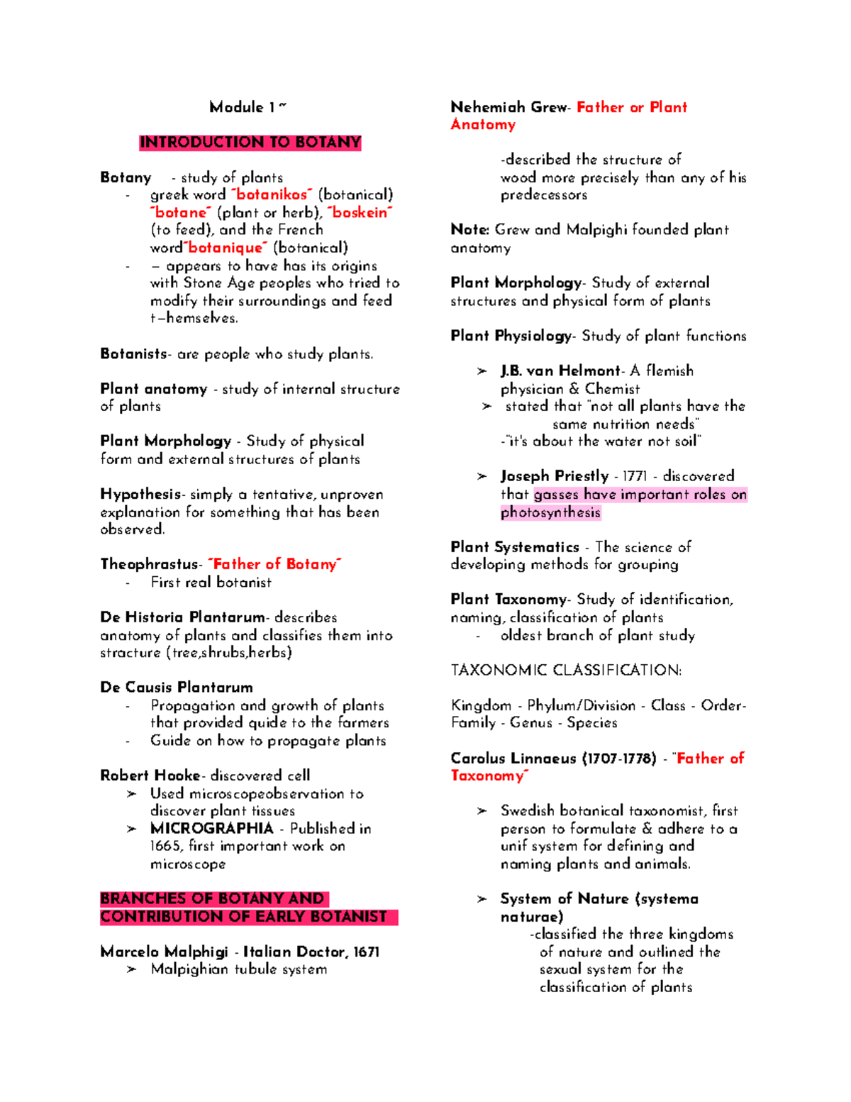 Copy of Intro TO Botany - Module 1 ~ INTRODUCTION TO BOTANY Botany ...