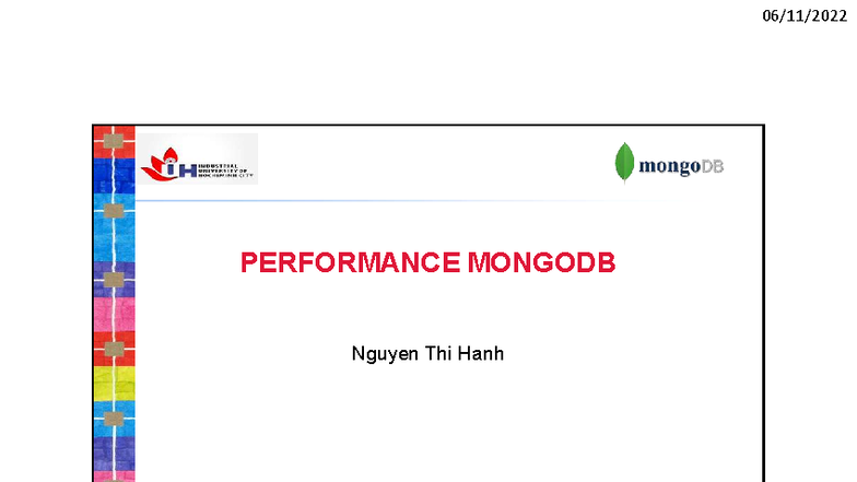 05 Chapter Performance: Optimizing MongoDB for High Efficiency - Studocu