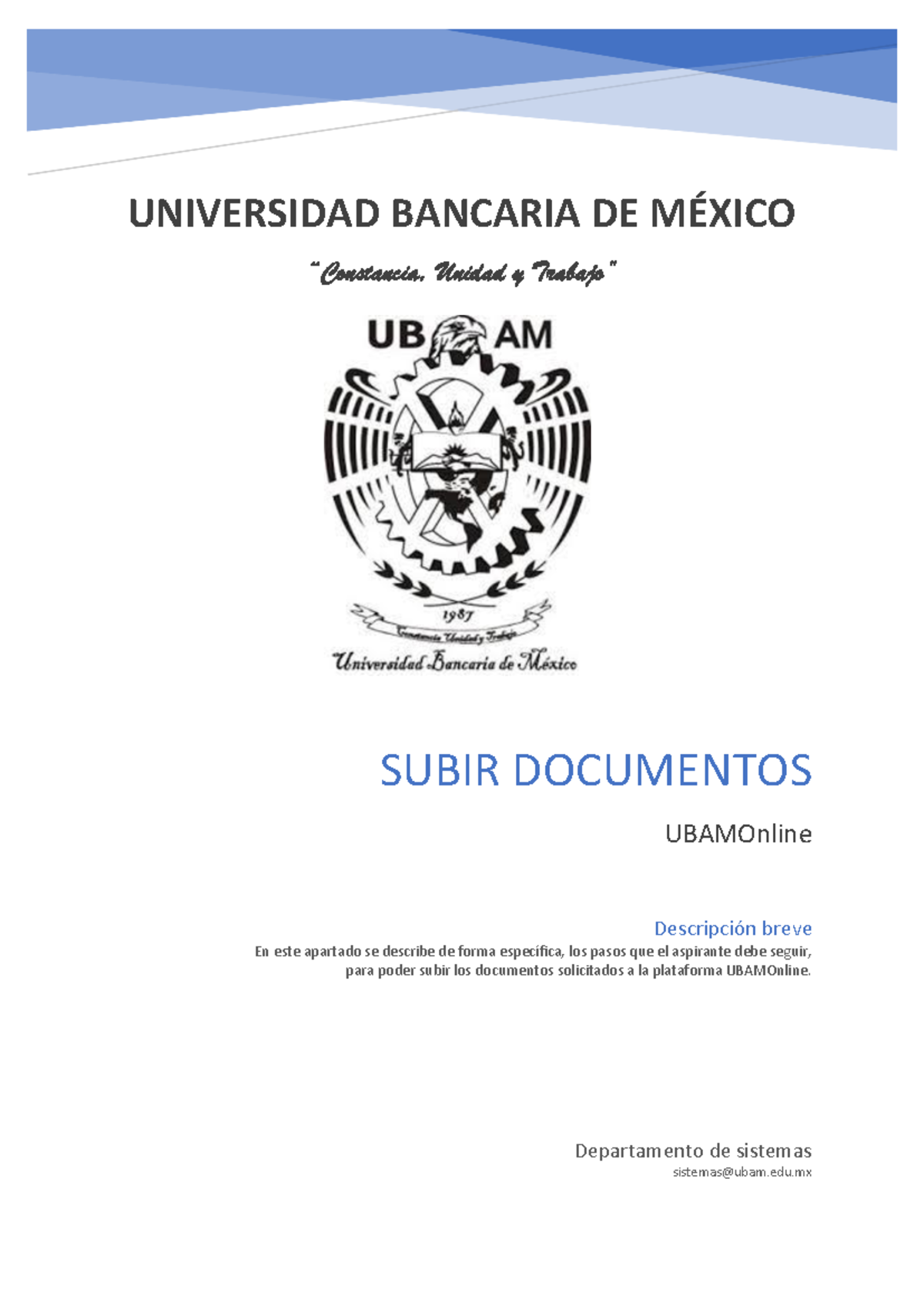 Guía para Subir Documentos a UBAMOnline - Manual UBAM101 - Studocu