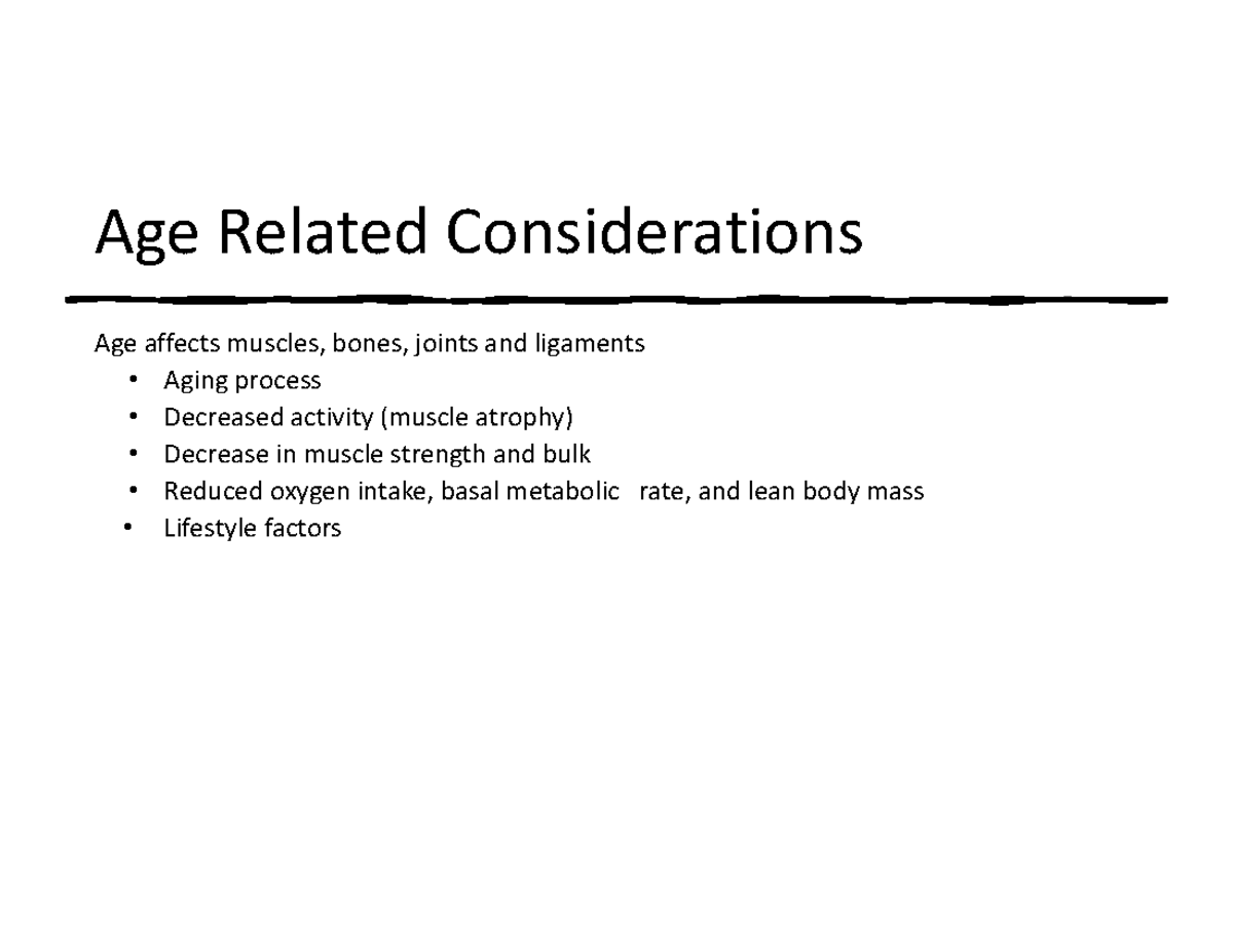MSK 26: Age-Related Musculoskeletal Changes and Trauma Insights - Studocu