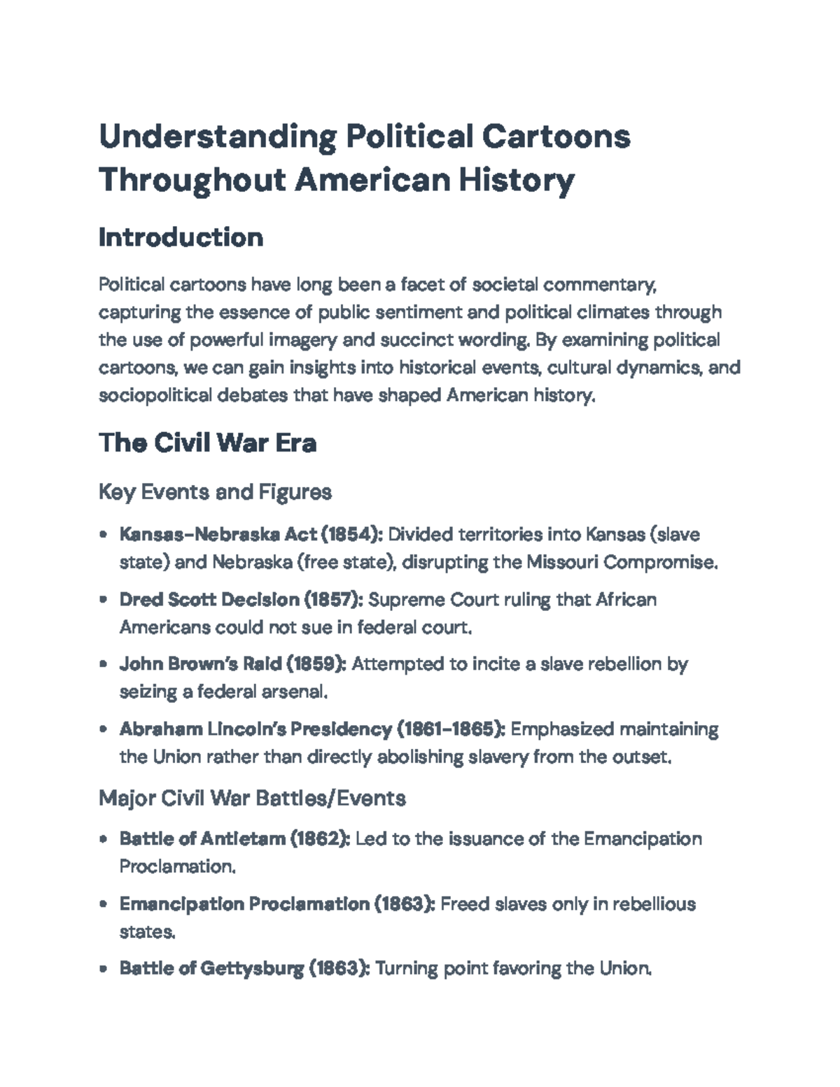 Understanding Political Cartoons: A Historical Overview (Course Code ...