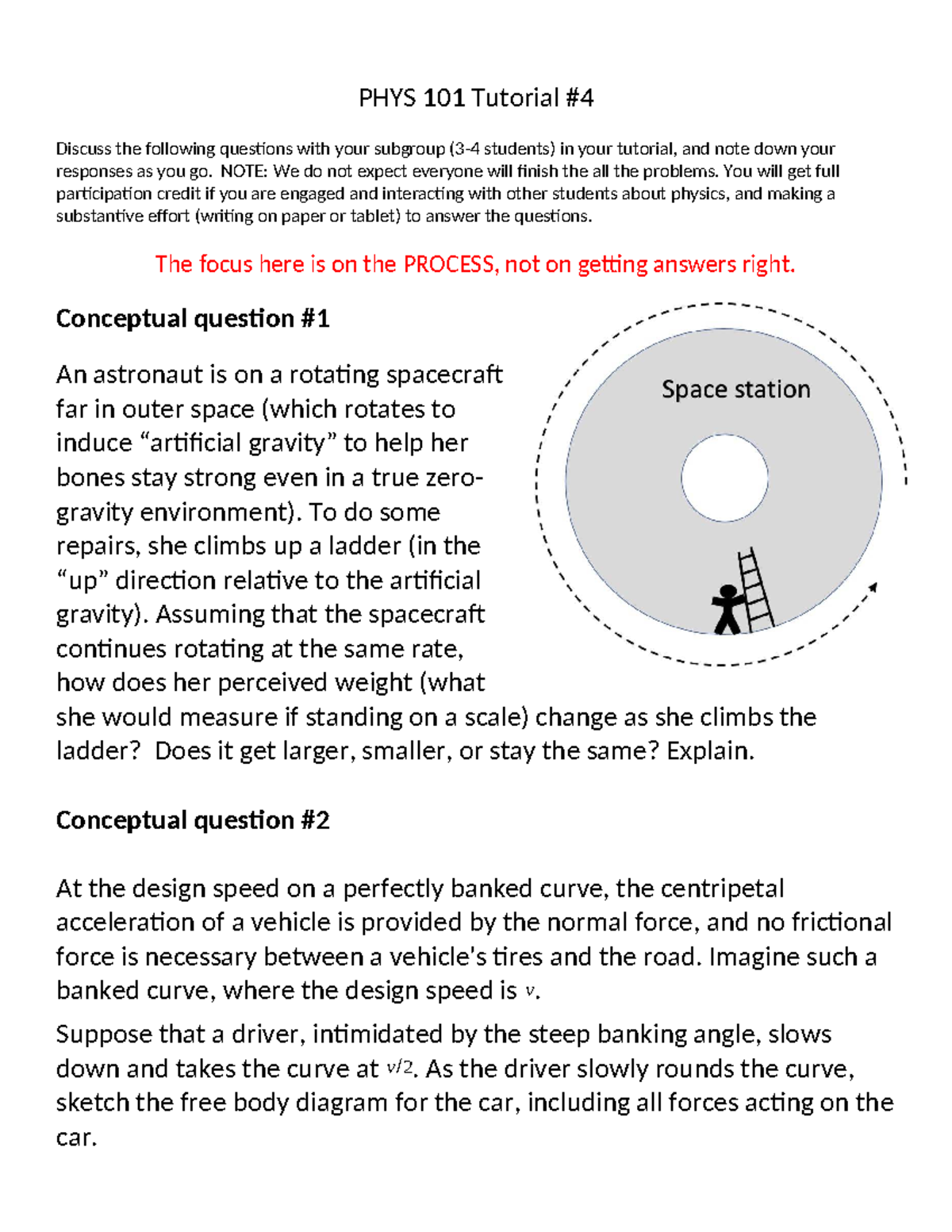 PHYS 101 Tutorial 4: Exploring Concepts in Rotational Motion - Studocu