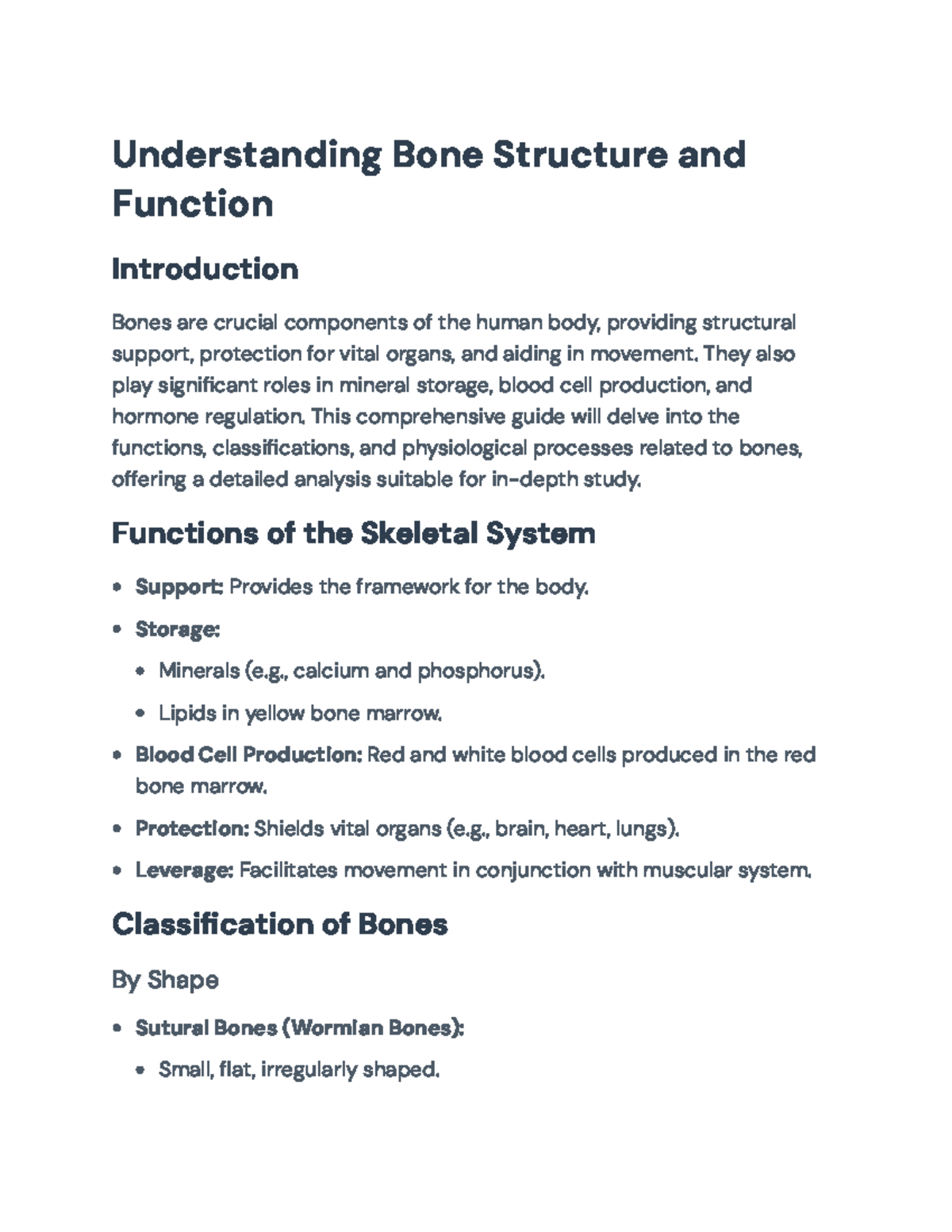 Understanding Bone Structure and Function: A Comprehensive Guide ...