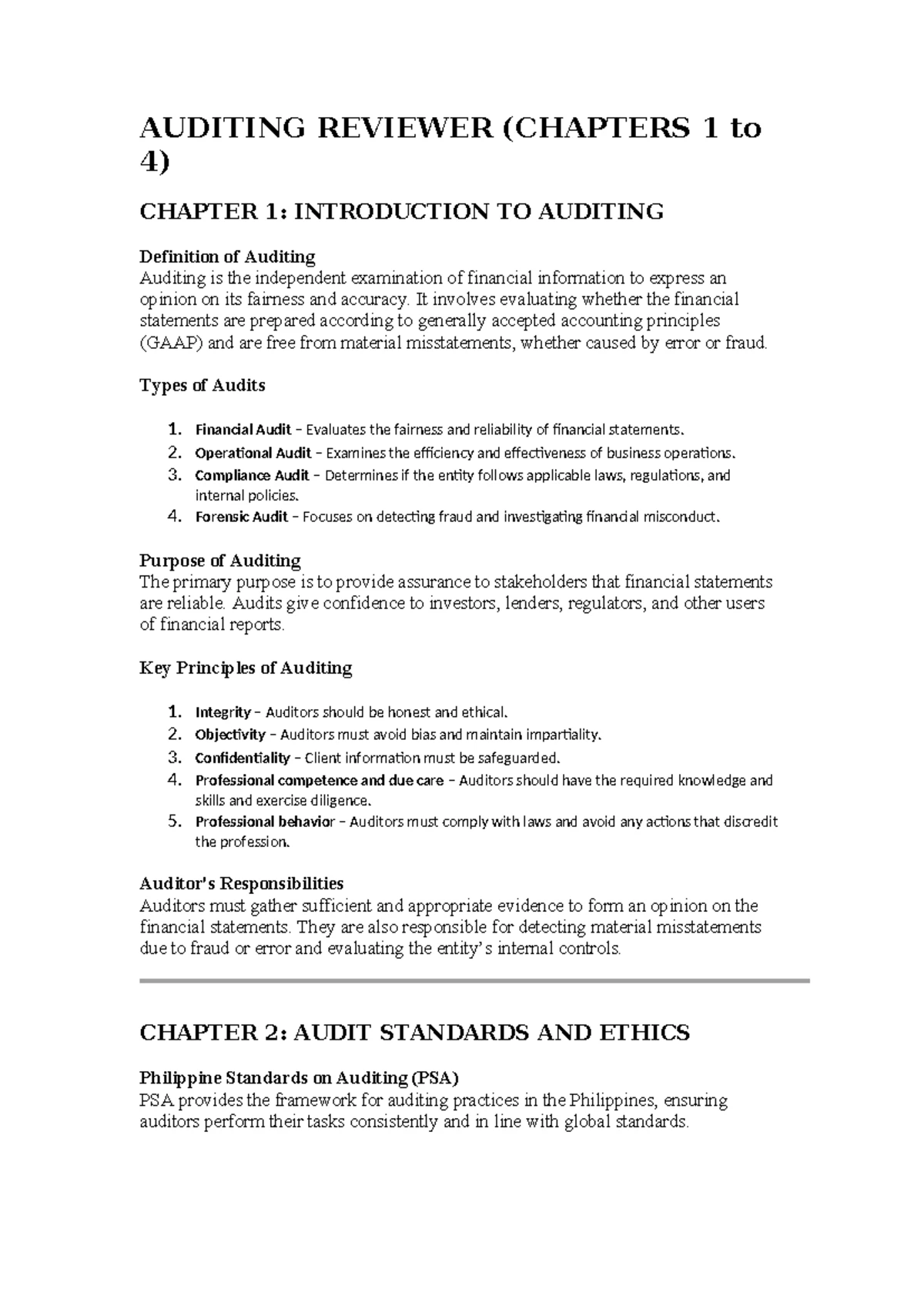 Chapter 6: Audit Risk and Materiality - Concepts Explained - Studocu