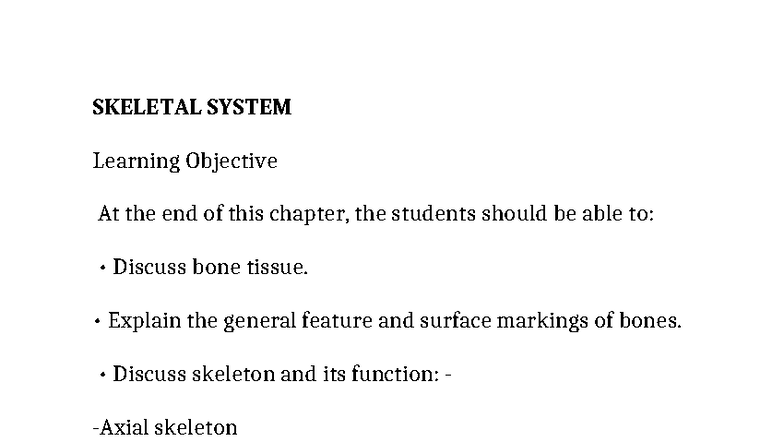 Week 3: Skeletal System - Comprehensive Study Notes - Studocu